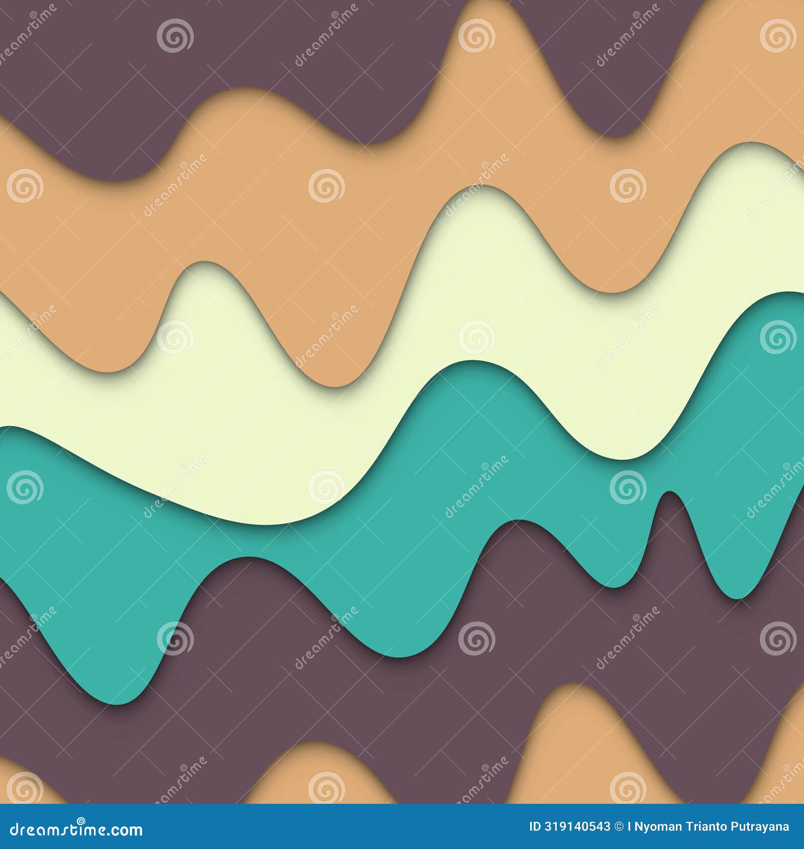 Colorful Wave with Shadow in Paper Style. Stock Vector - Illustration ...