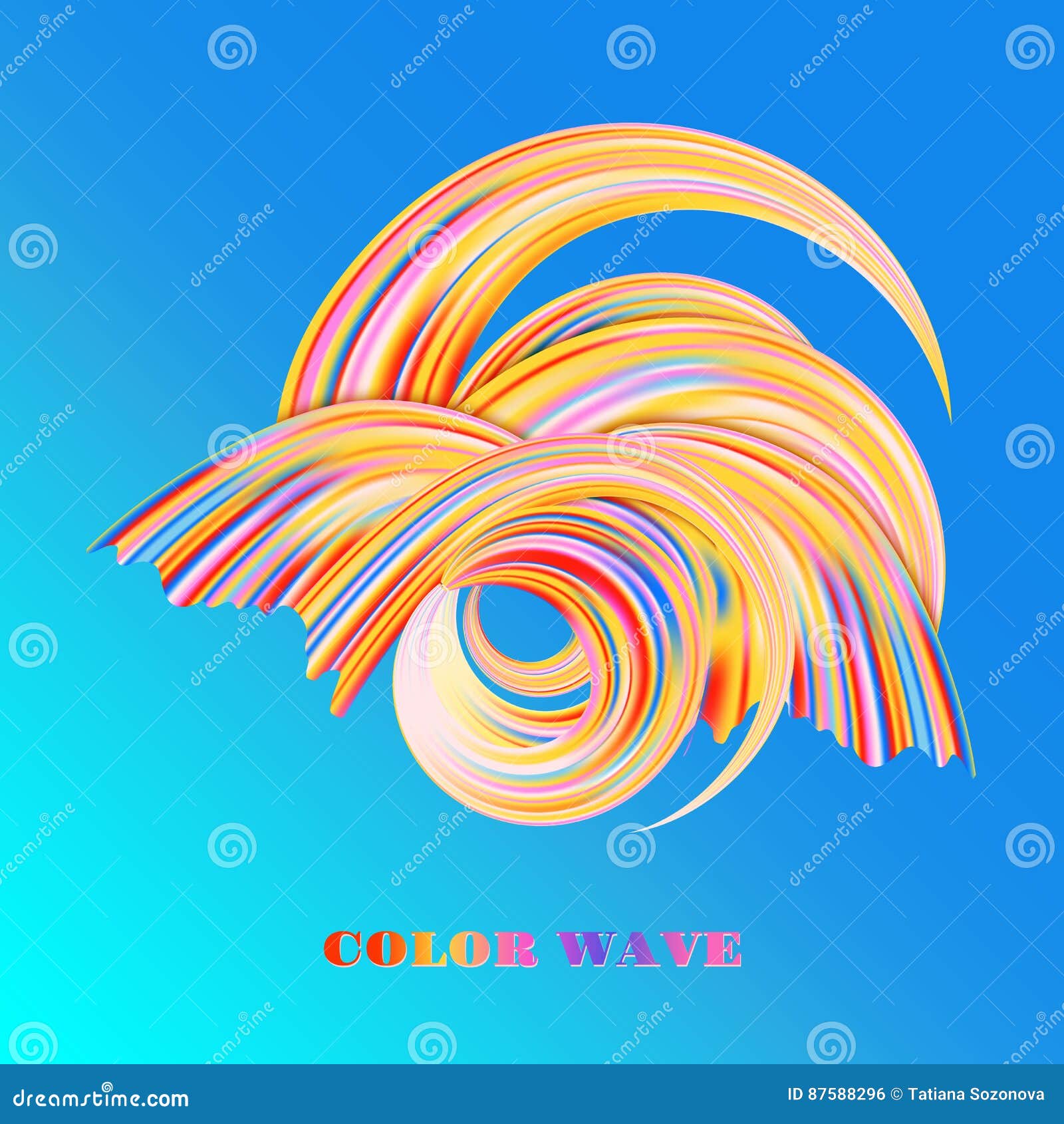 Colorful wave shape stock illustration. Illustration of light - 87588296