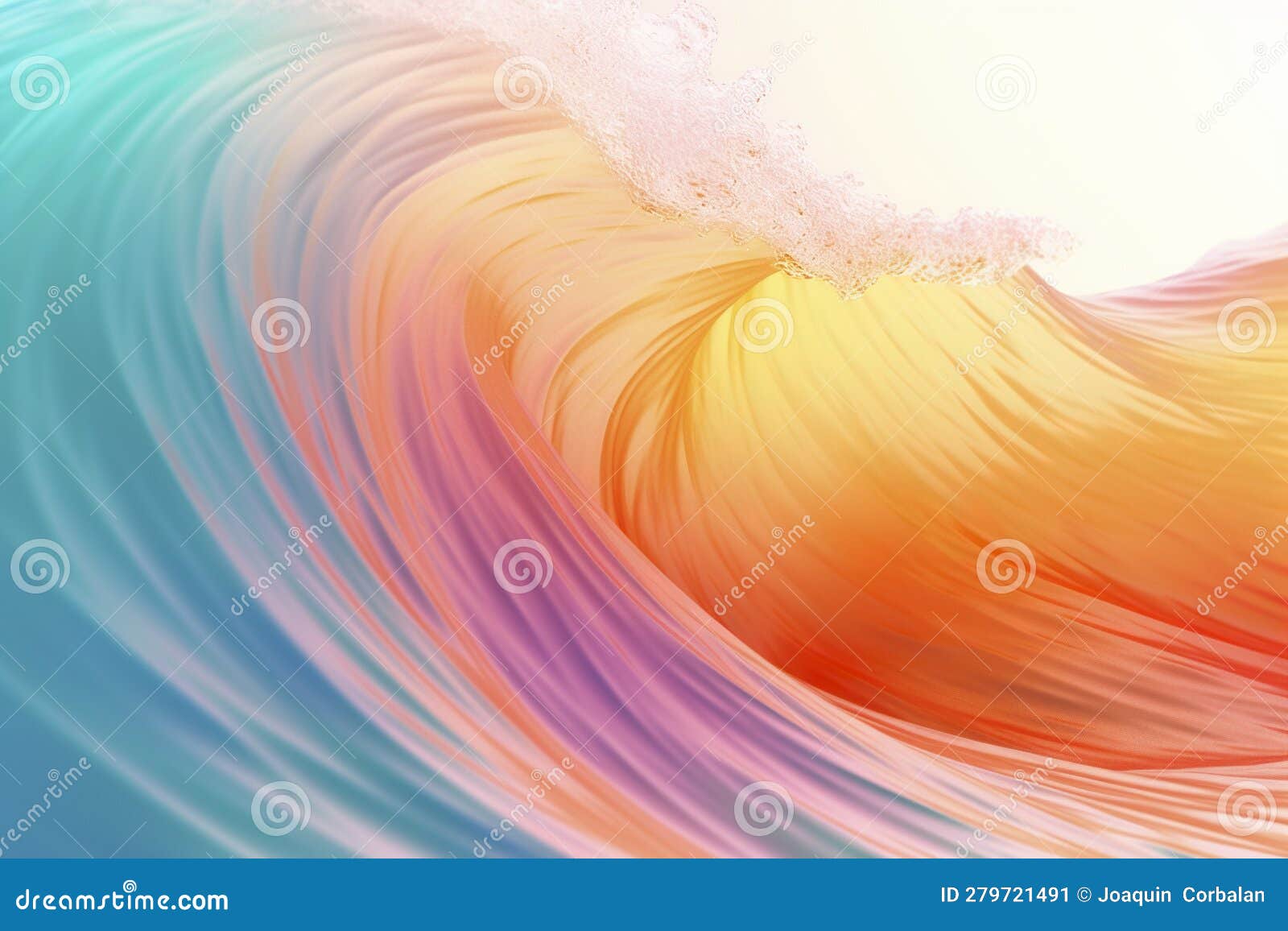 A Colorful Wave-shaped Spiral Wave, an Abstract Artistic Design. Ai ...