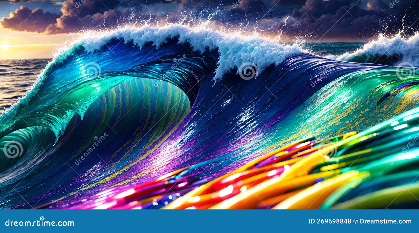 Colorful Wave, Splash Elements Stock Illustration - Illustration of ...