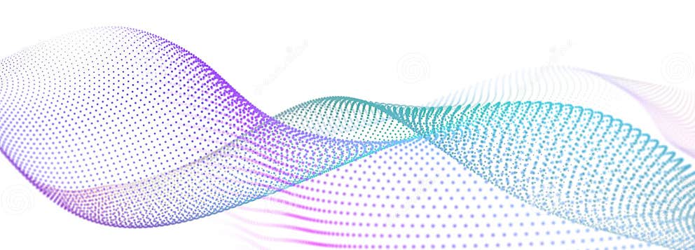 Colorful Wave of Streaming Particles on a White Background. Abstract ...