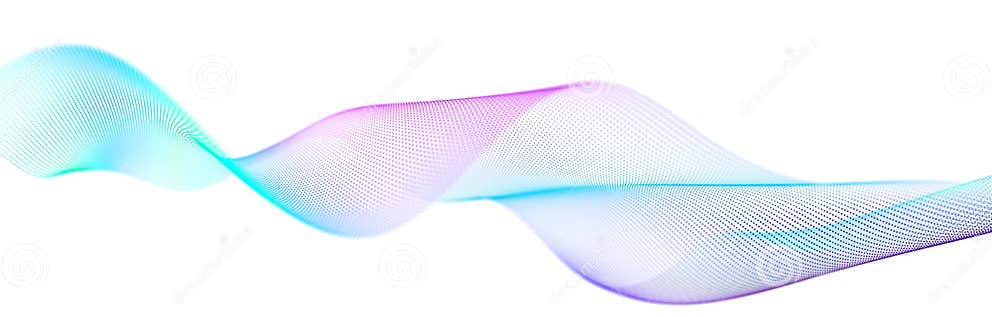 Colorful Wave of Streaming Particles on a White Background. Abstract ...
