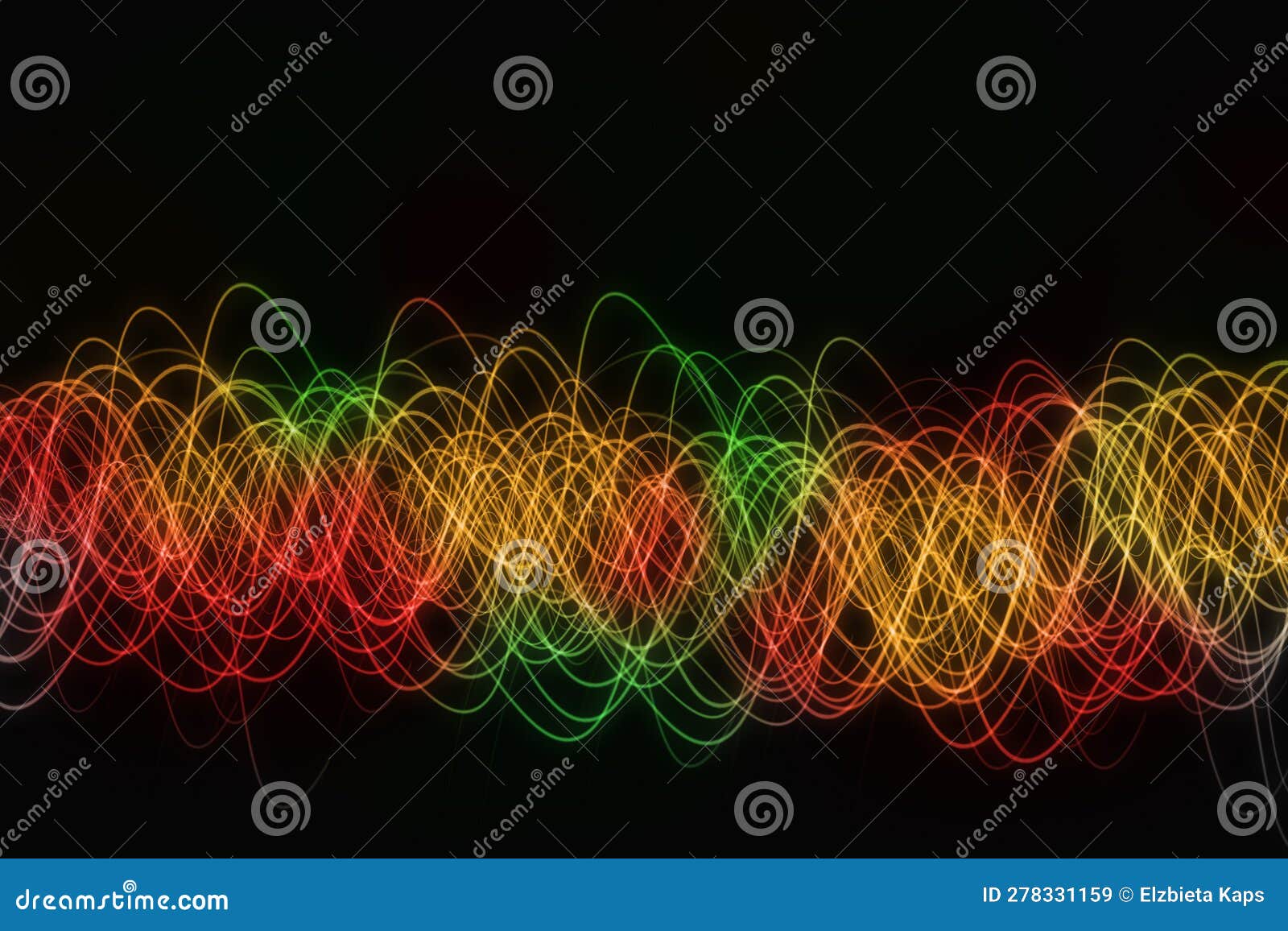 Colorful Wave, Tangled Threads, on a Black Background Stock ...