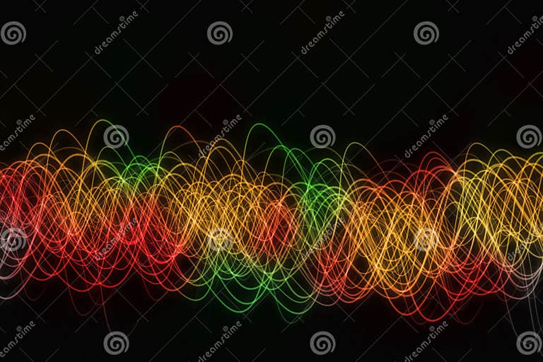 Colorful Wave, Tangled Threads, on a Black Background Stock ...