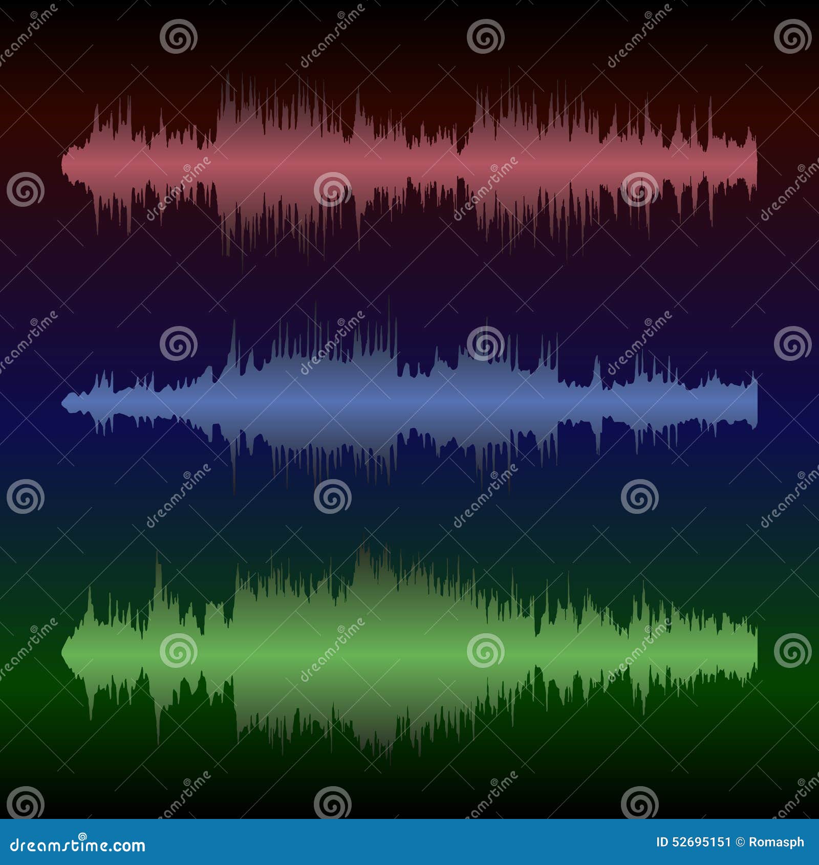 Colorful waveform stock vector. Illustration of element - 52695151