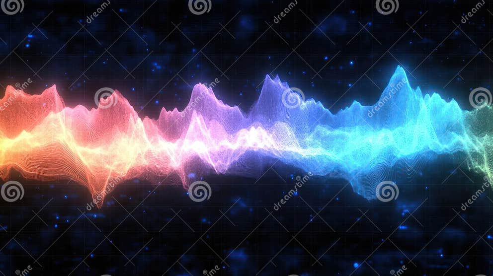 A Colorful Waveform Visualization Representing Audio Frequencies in a ...