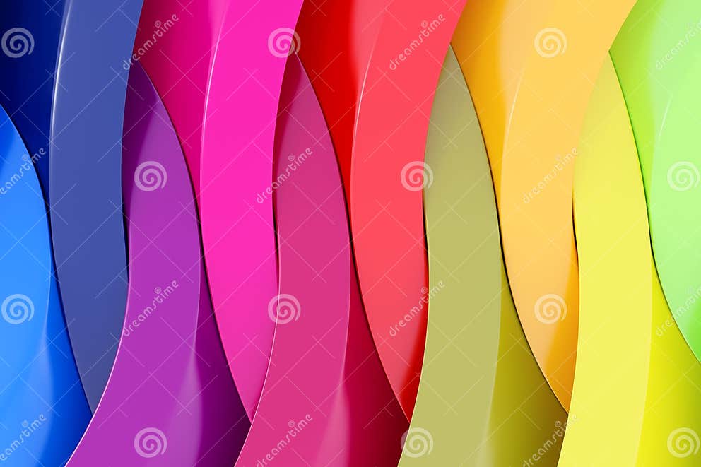 Colorful Waves Abstract Background with Crossed Boxes 3D Stock ...