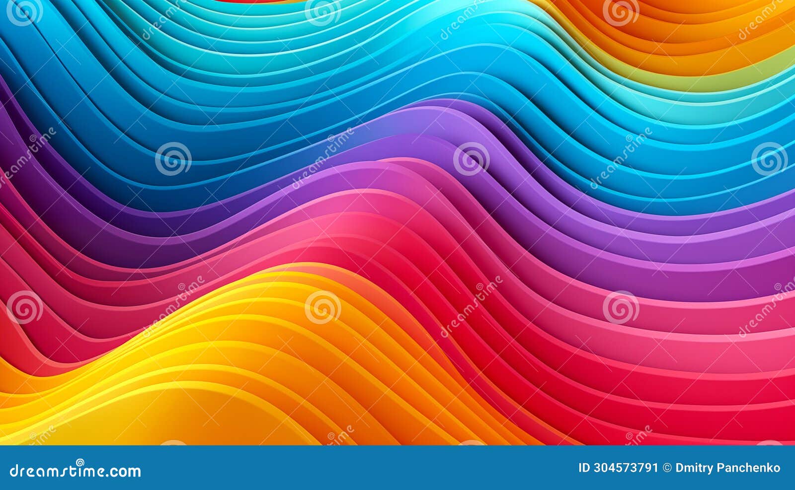 Colorful Waves Abstract Wallpaper. Generative Ai Stock Illustration ...