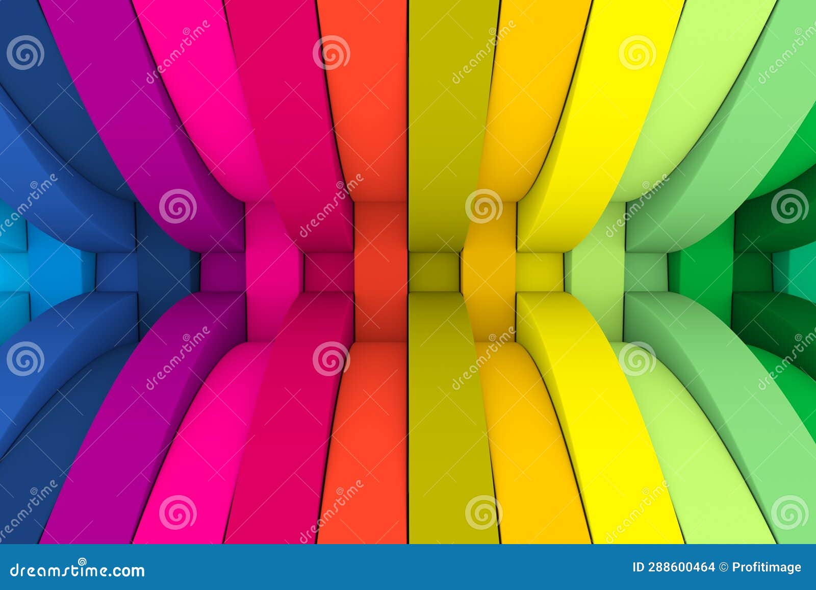 Colorful Waves Bend Abstract Background 3D Stock Illustration ...