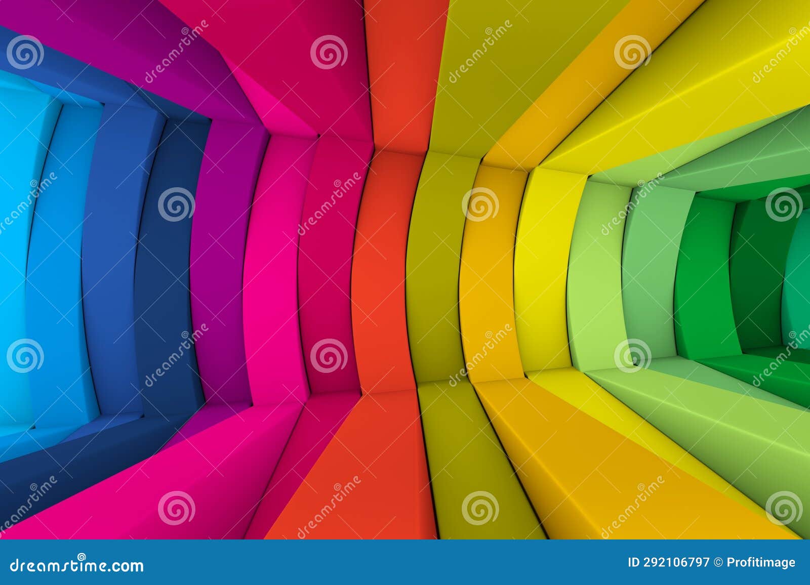 Colorful Waves Bend Abstract Background 3D Stock Illustration ...