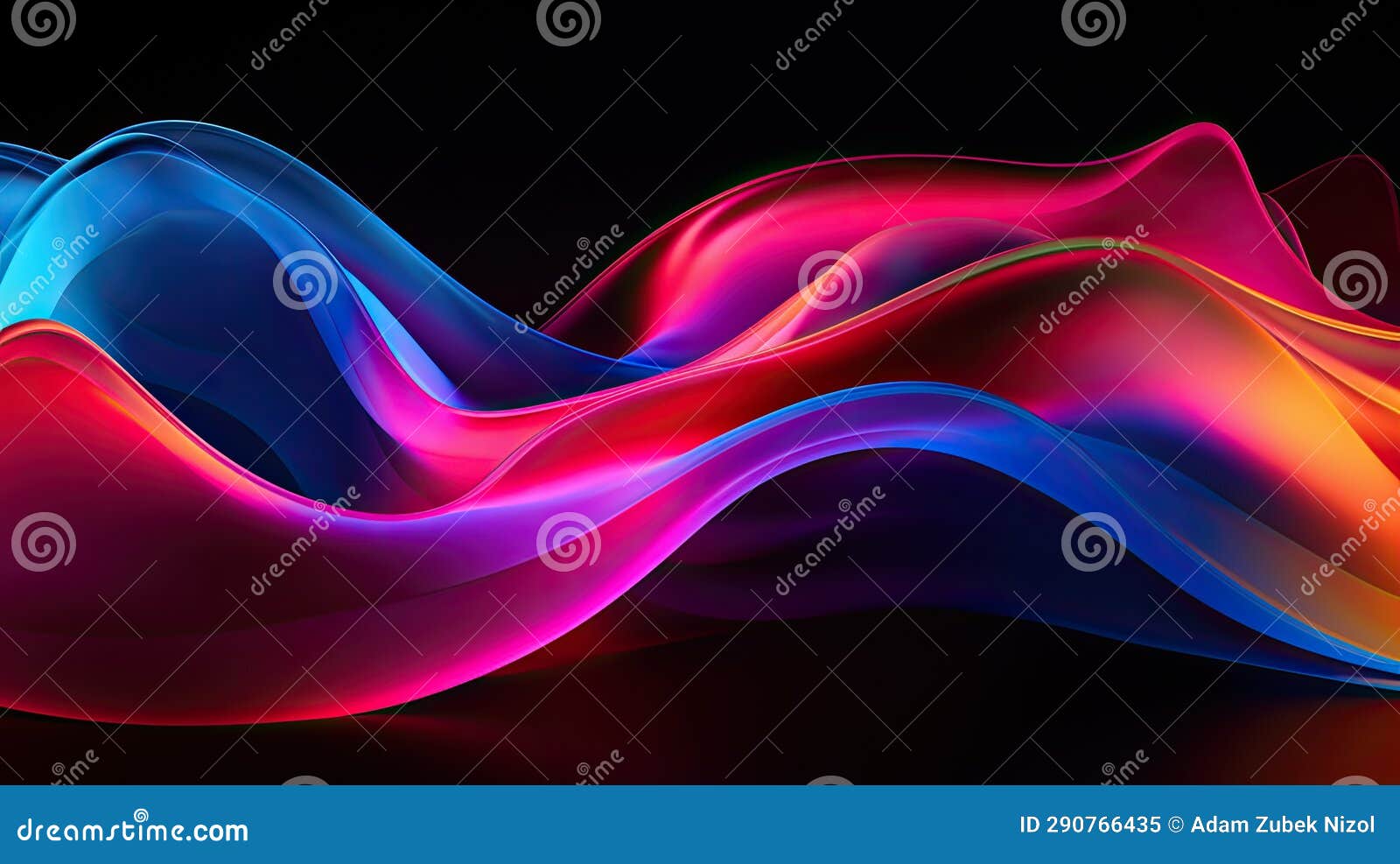 A Colorful Waves on a Black Background Stock Image - Image of vector ...