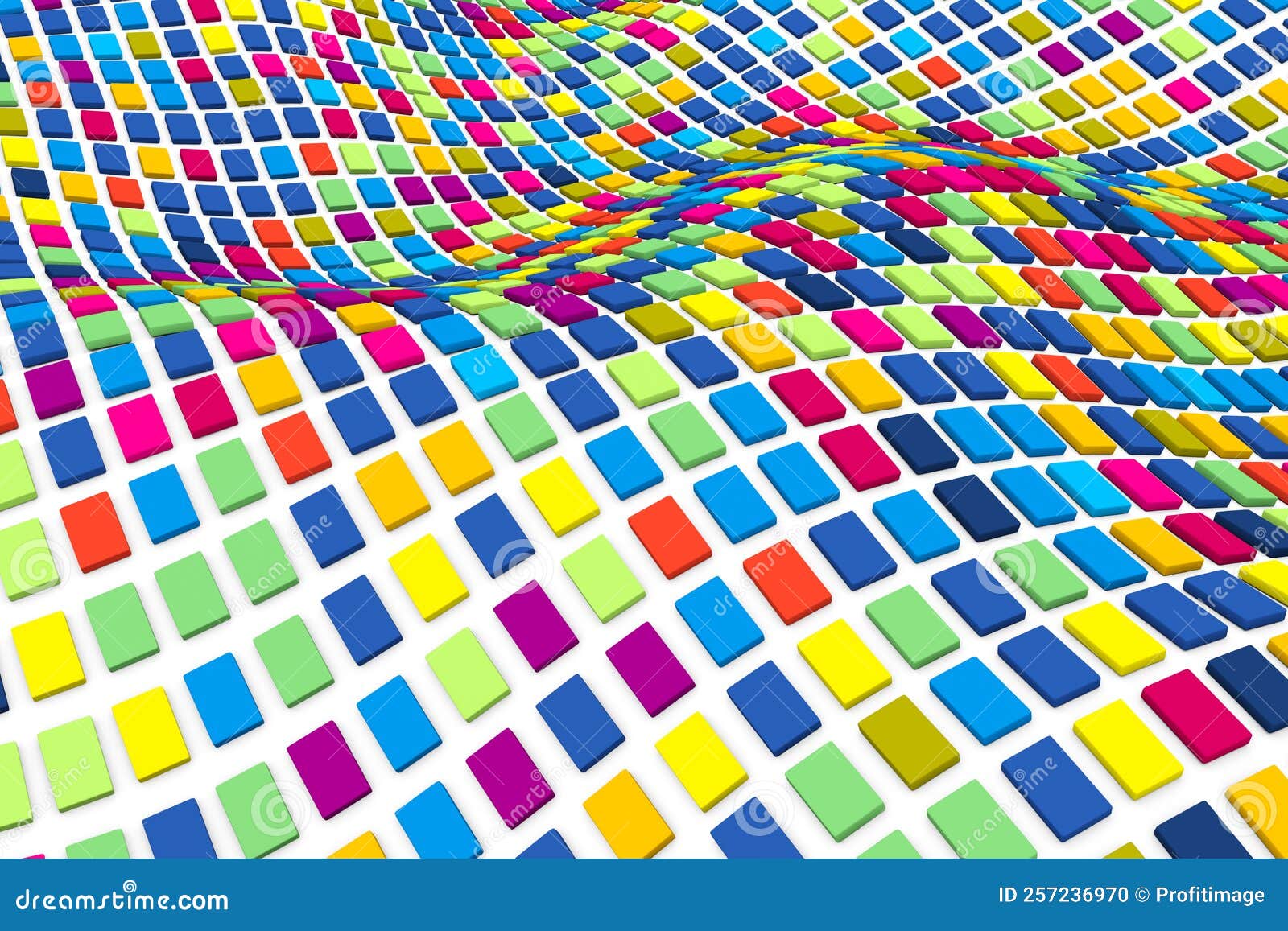Colorful Waves Boxes White Abstract Background 3D Stock Illustration ...