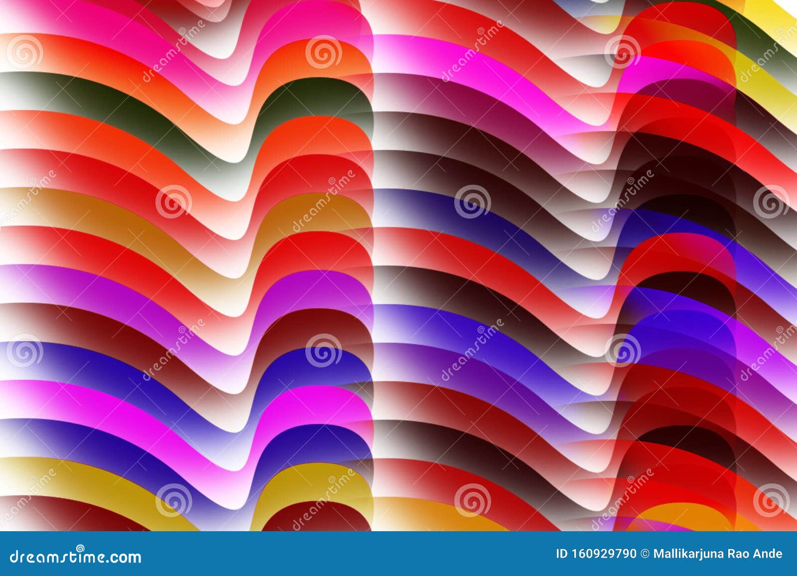 Colorful Waves with Shadings Stock Illustration - Illustration of blue ...