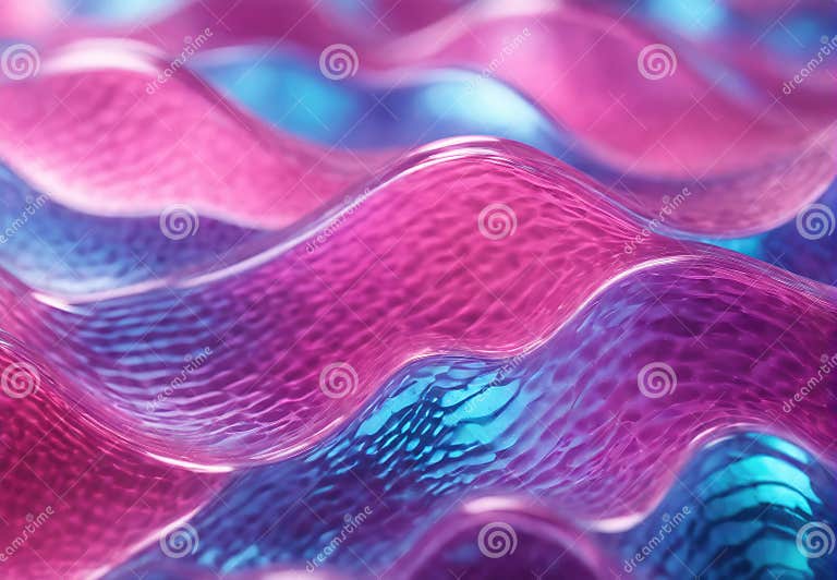 Colorful Waves of Translucent Material Flowing with Light Reflection in ...