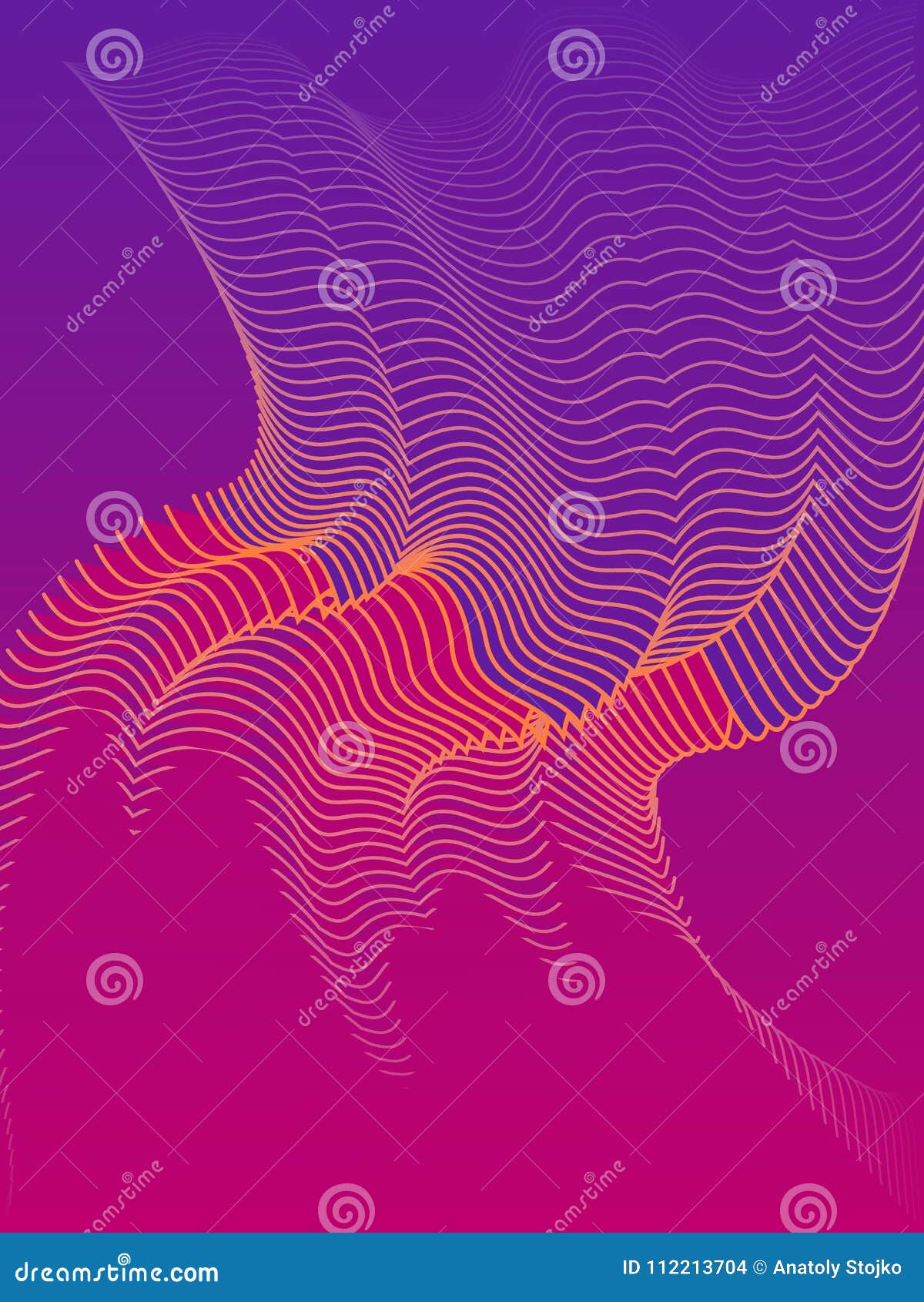 Colorful Wavy Background. Dynamic Curves Form Effect. Design Template ...