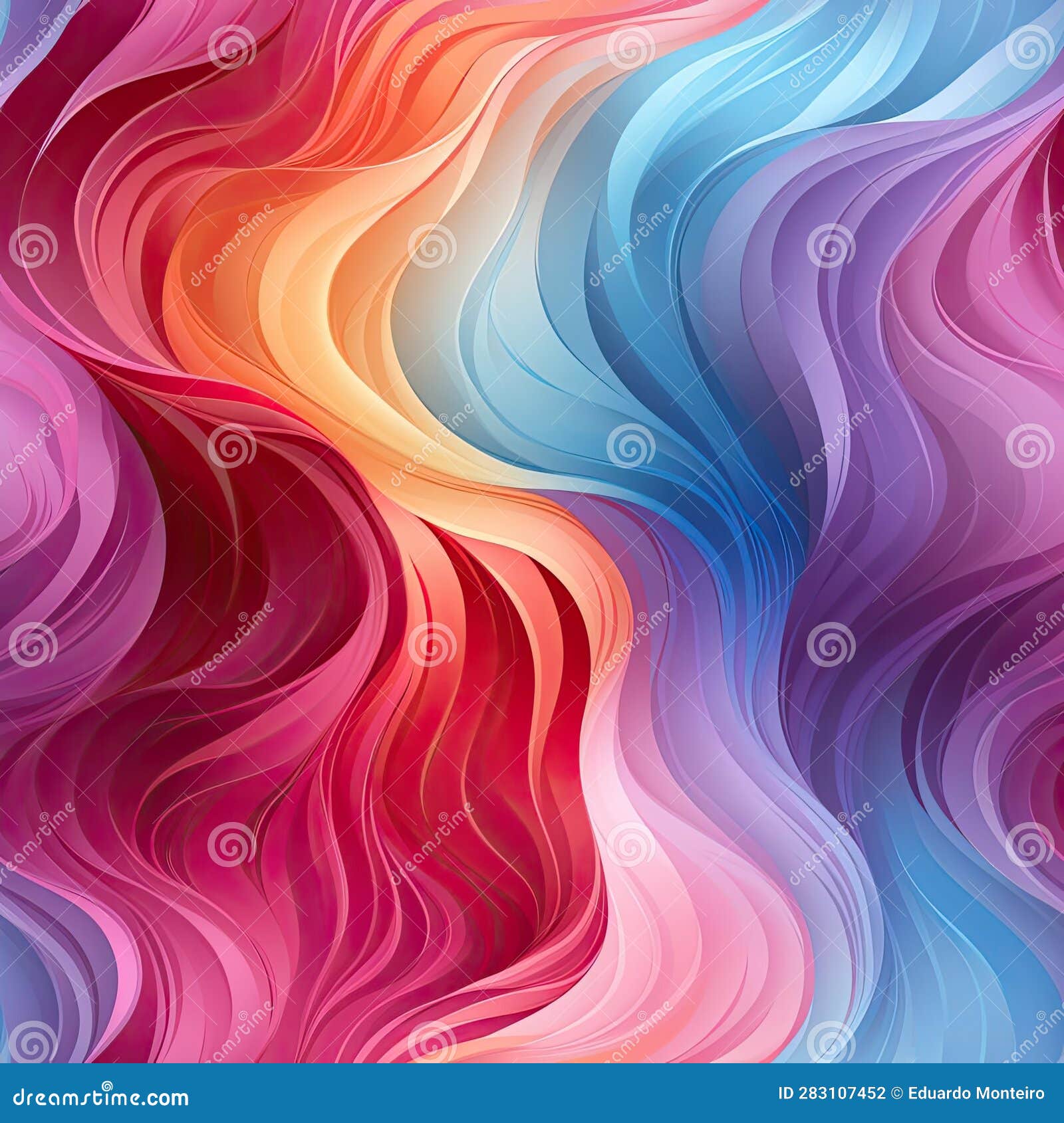 Colorful Wavy Background with Realistic and Fantastical Elements (tiled ...