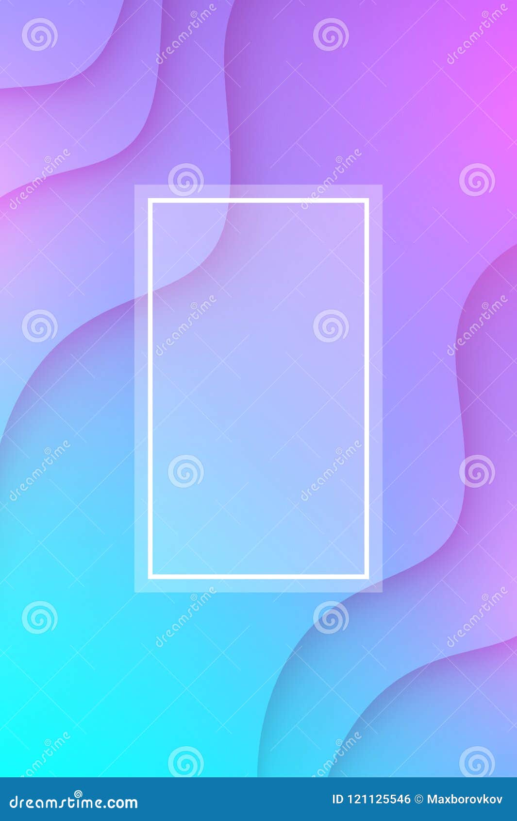 Colorful Wavy Background with White Frame. Stock Vector - Illustration ...