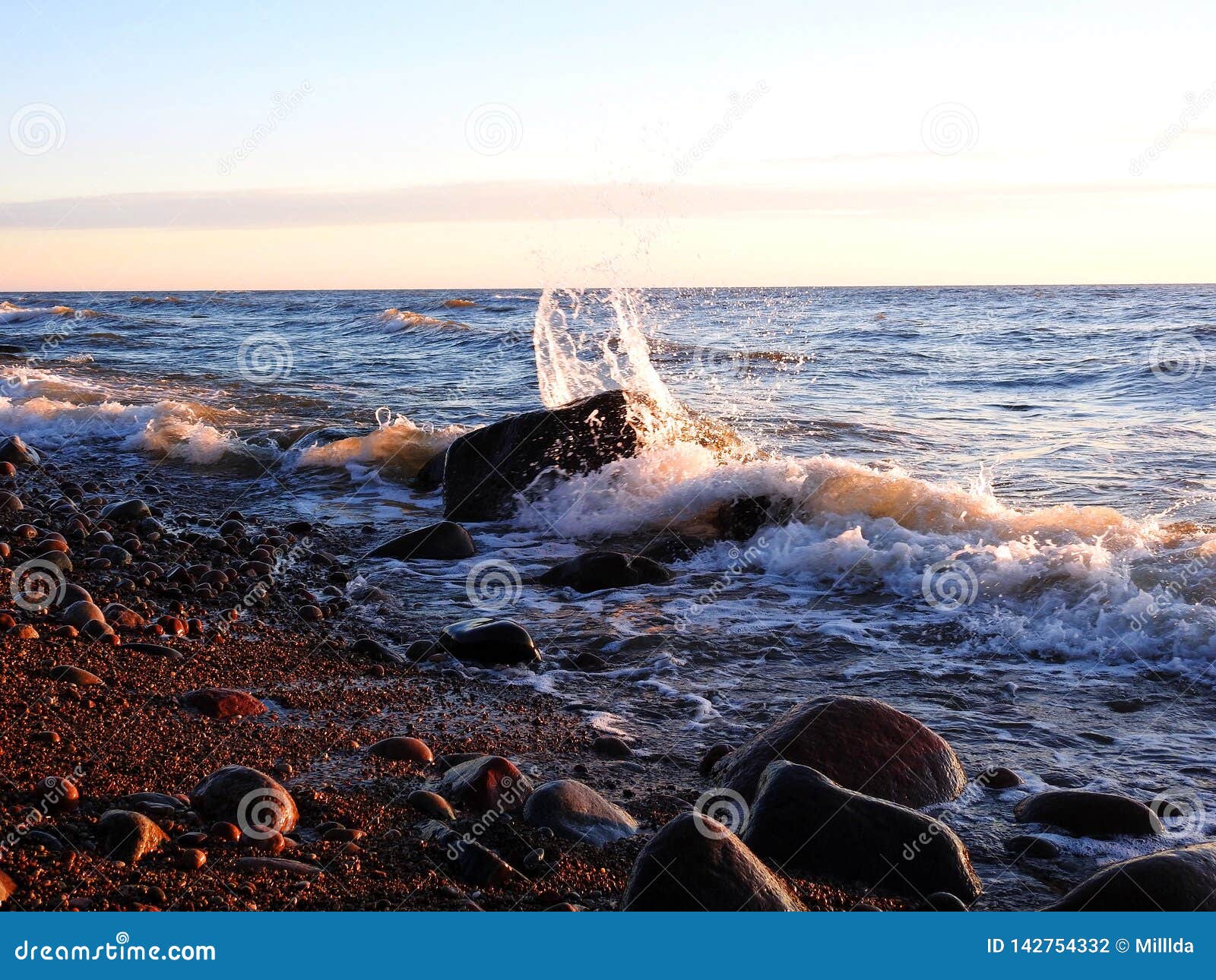 Wavy Baltic Sea Coast, Lithuania Stock Photo - Image of view, baltic ...