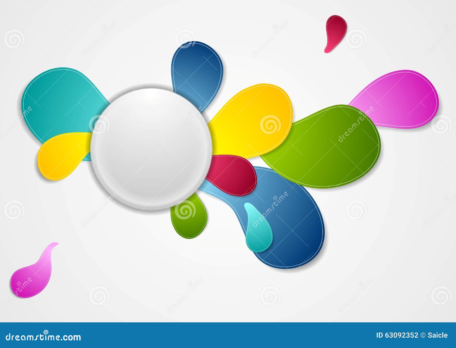 Colorful Wavy Drop Shapes Vector Background Stock Vector - Illustration ...