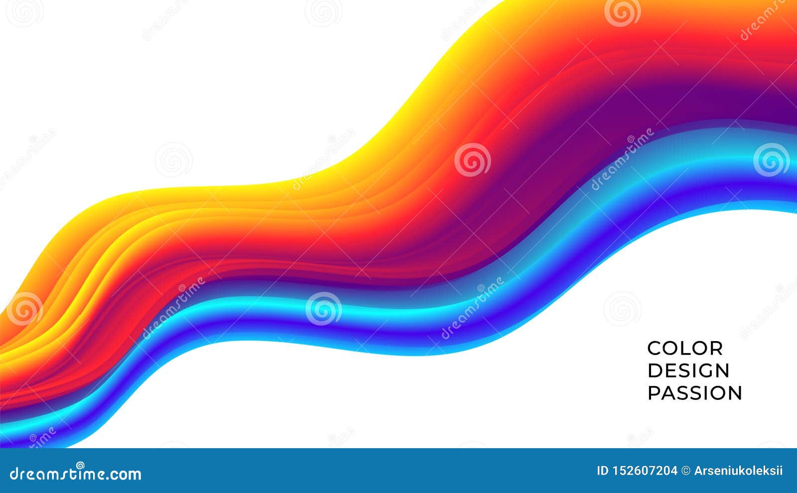 Colorful Wavy Flows of a Fluid Lines of a Liquid Shapes Stock Vector ...
