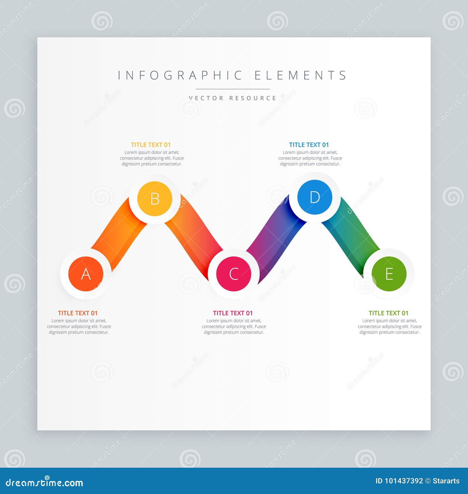 Colorful Wavy Infograph Design Stock Vector - Illustration of wave ...