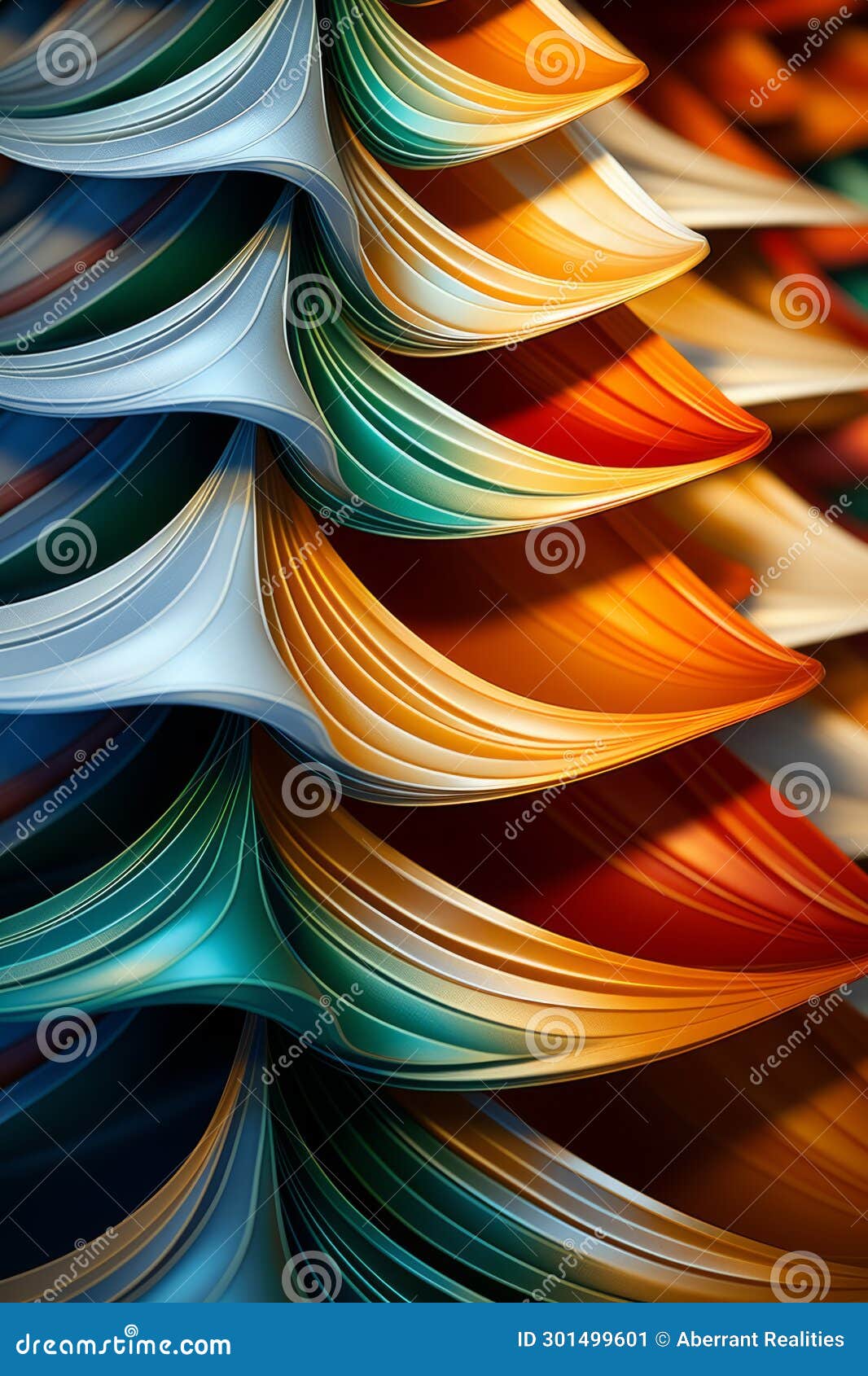 Colorful Wavy Paper is Stacked on Top of Each Other Stock Illustration ...