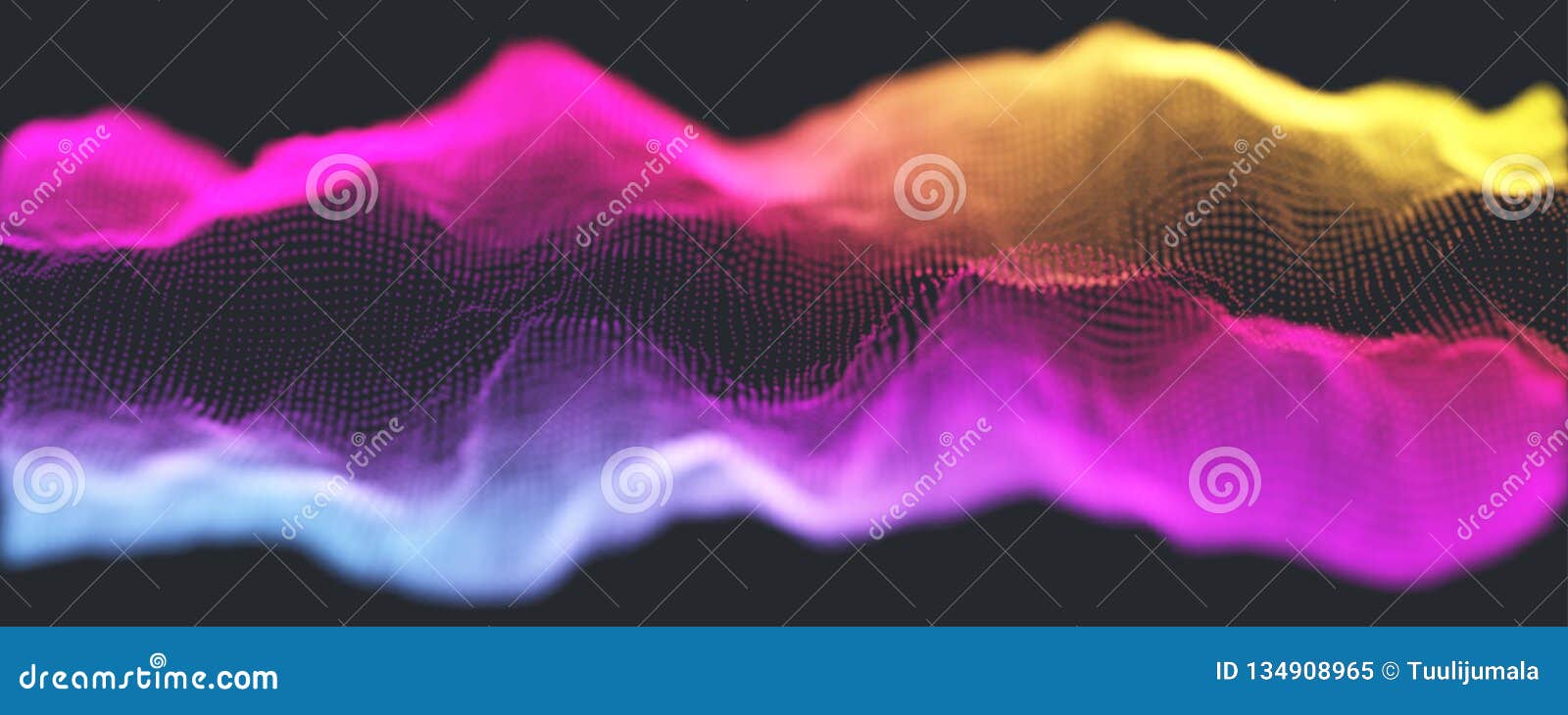 Colorful Wavy Particle Surface Stock Vector - Illustration of banner ...