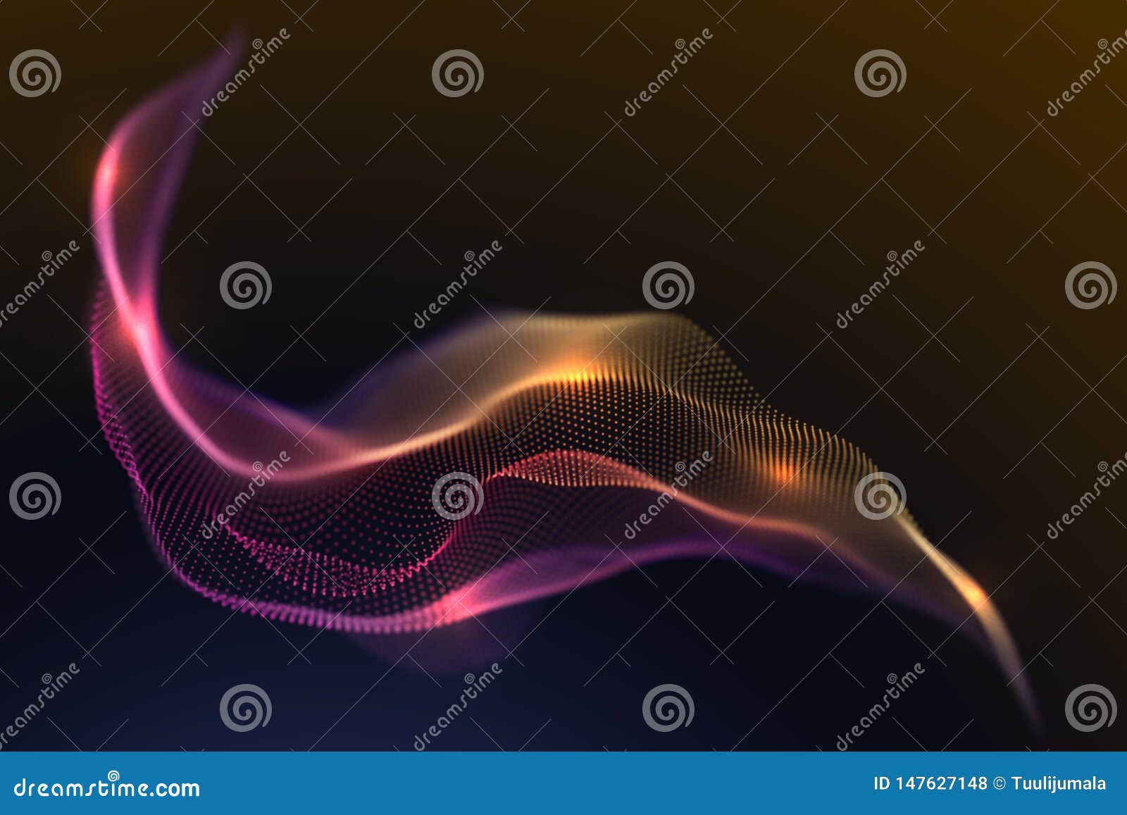 Colorful Wavy Particles Surface Background Stock Vector - Illustration ...