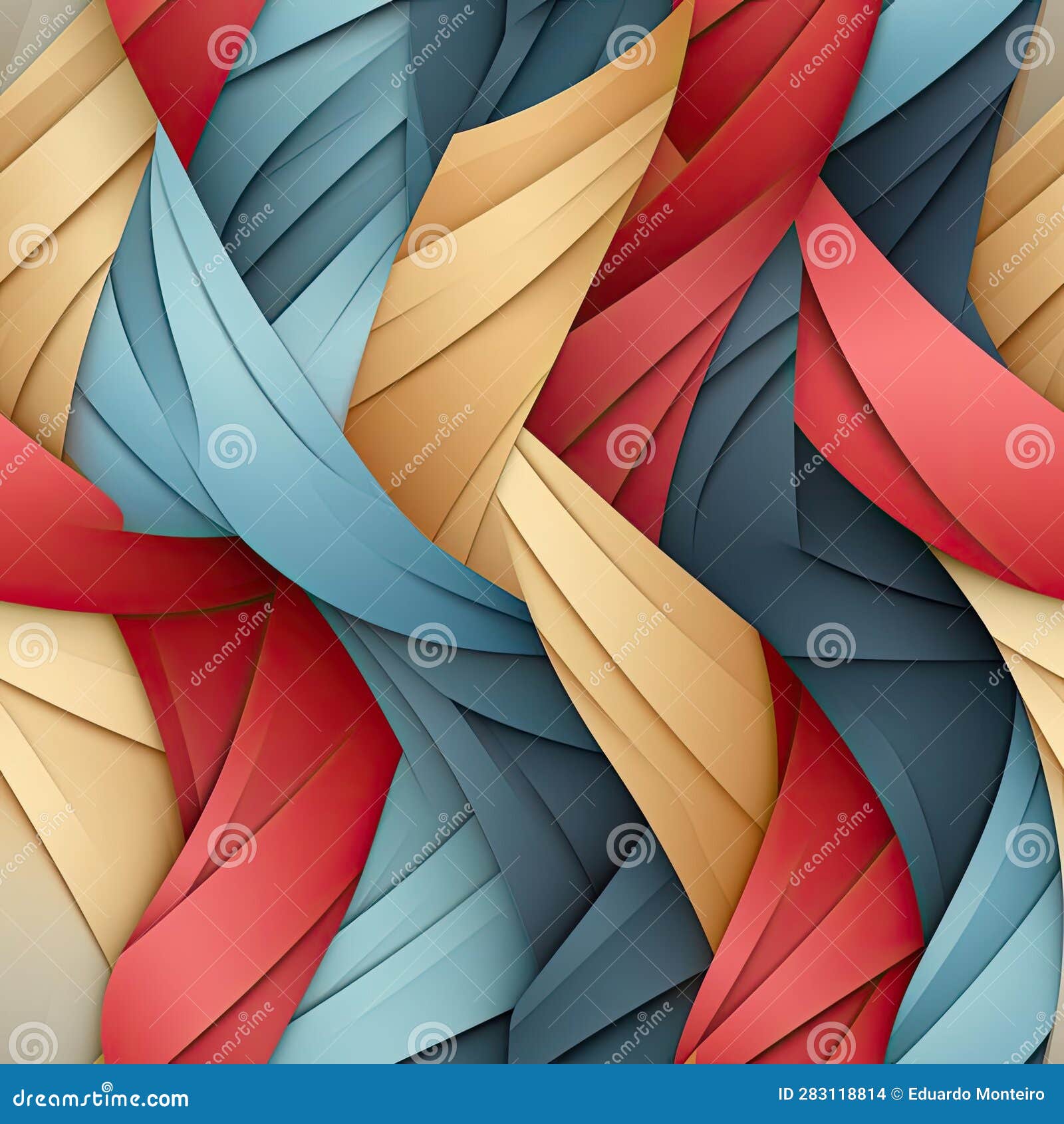 Colorful Wavy Pattern with Detailed Feather Rendering (tiled) Stock ...