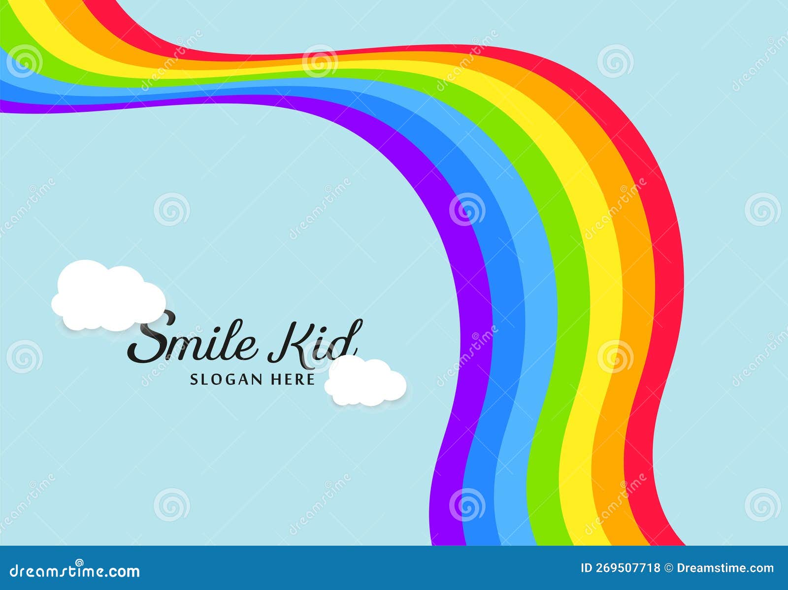 Colorful Wavy Pattern of Rainbow Design on Blue Background, Abstract ...