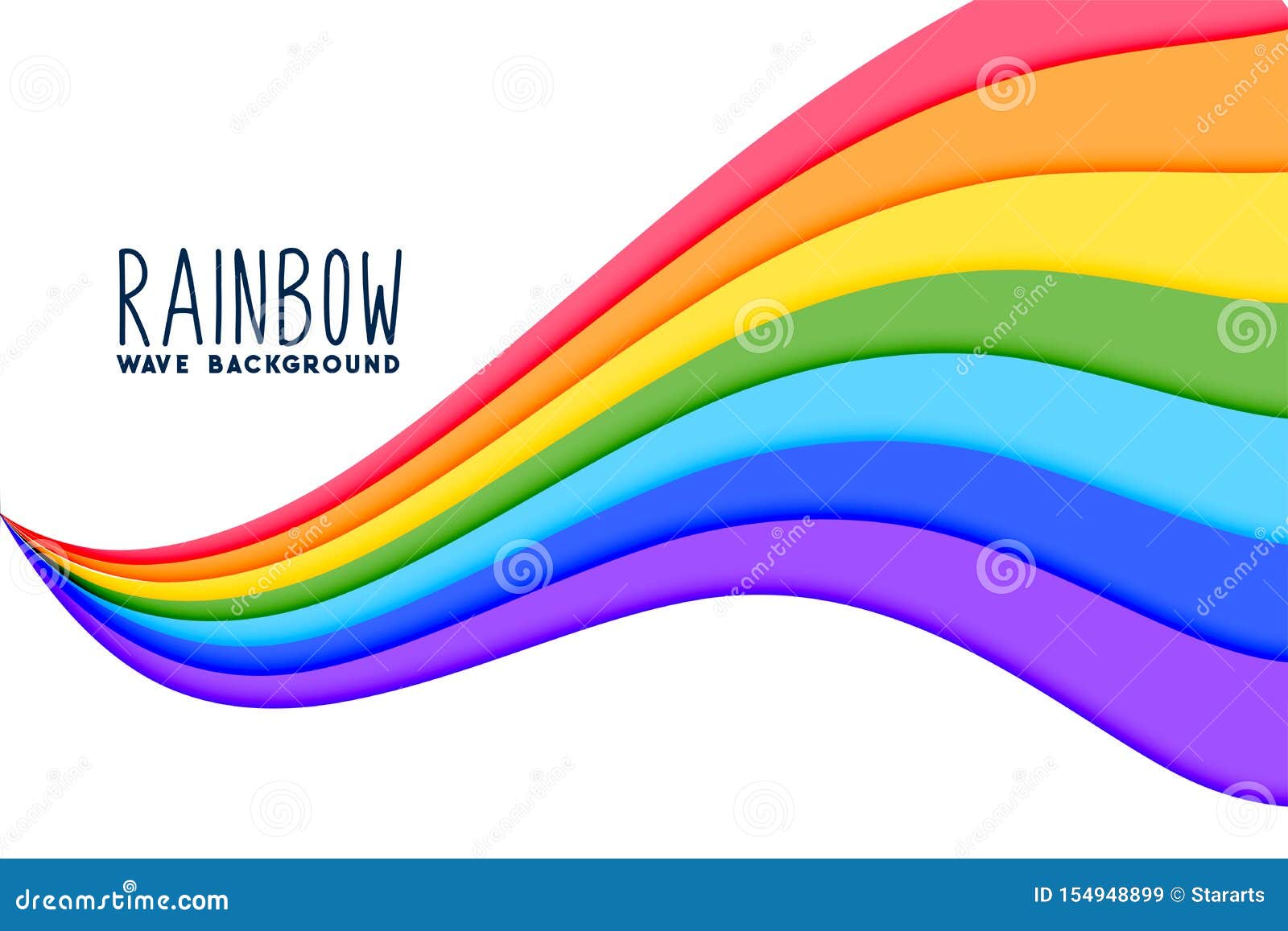 Colorful Wavy Rainbow Flow Background Stock Vector - Illustration of ...