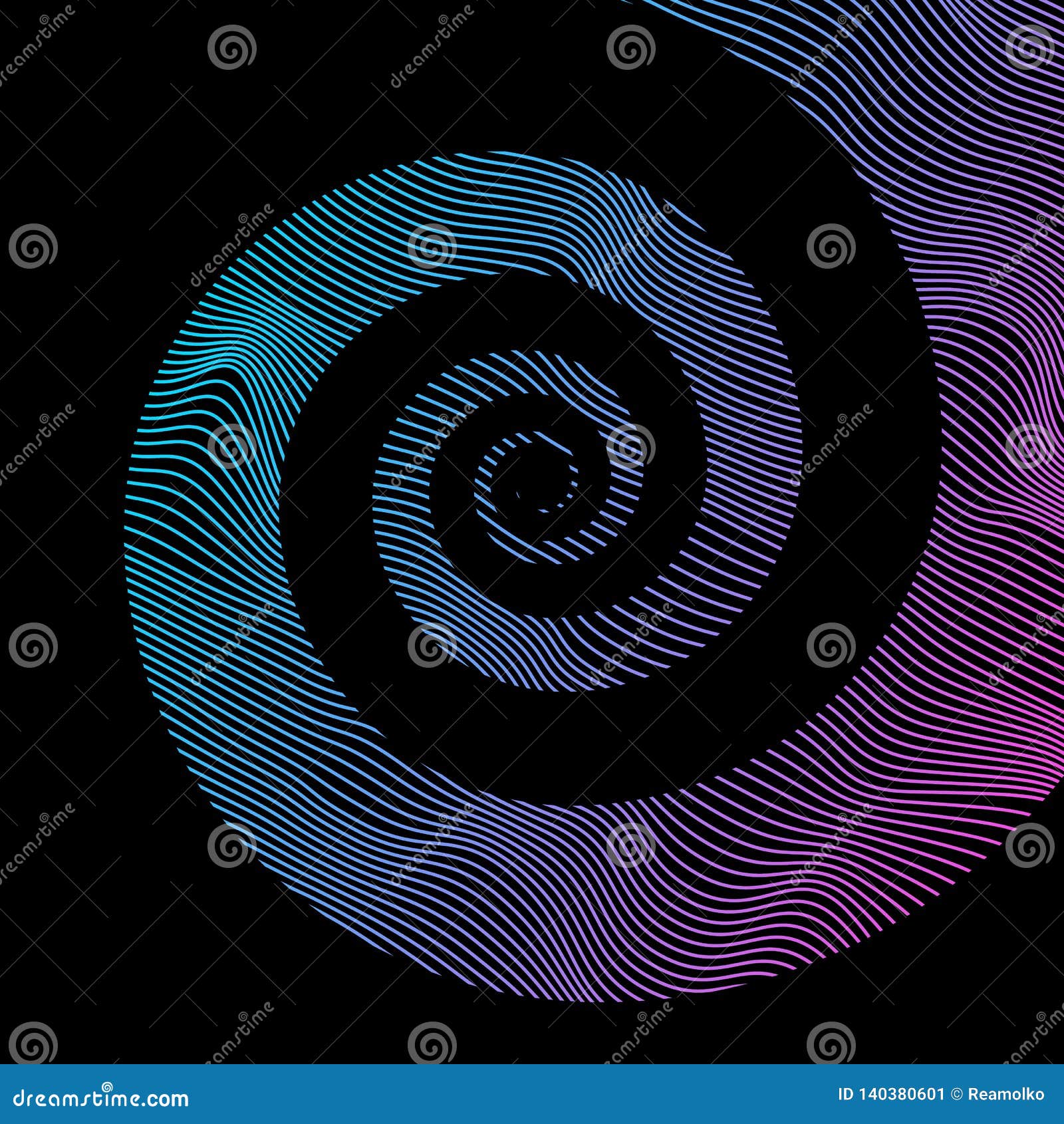 Colorful Wavy Spiral Abstract Background. Stock Vector - Illustration ...