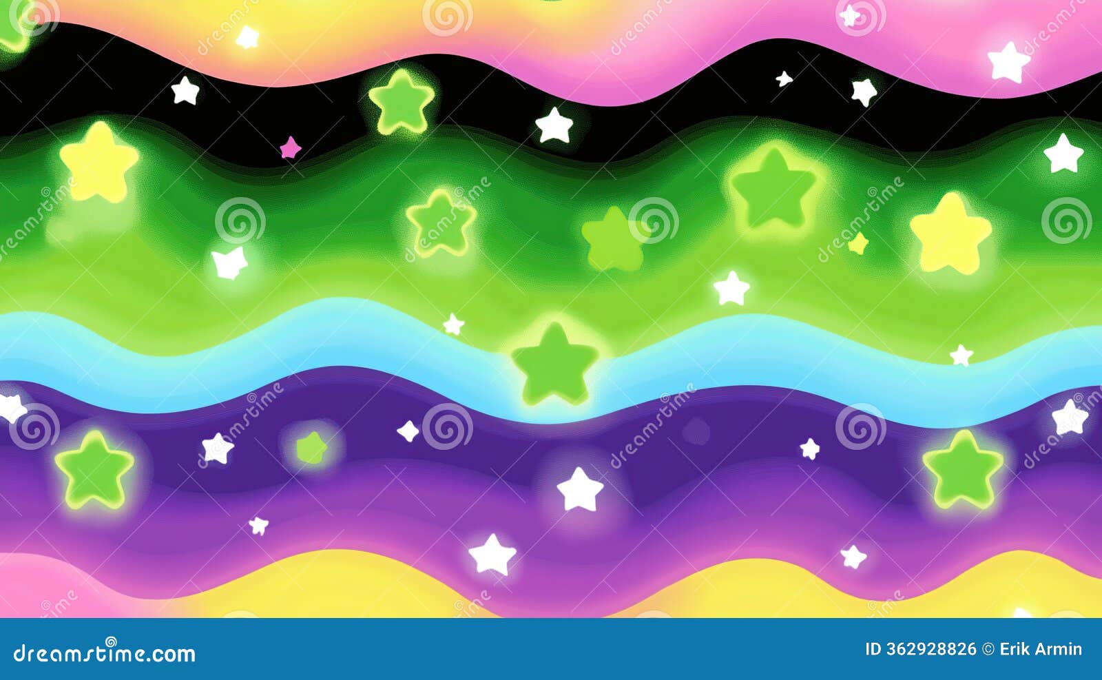 Colorful Wavy Starscape Background Design Stock Photo - Image of ...