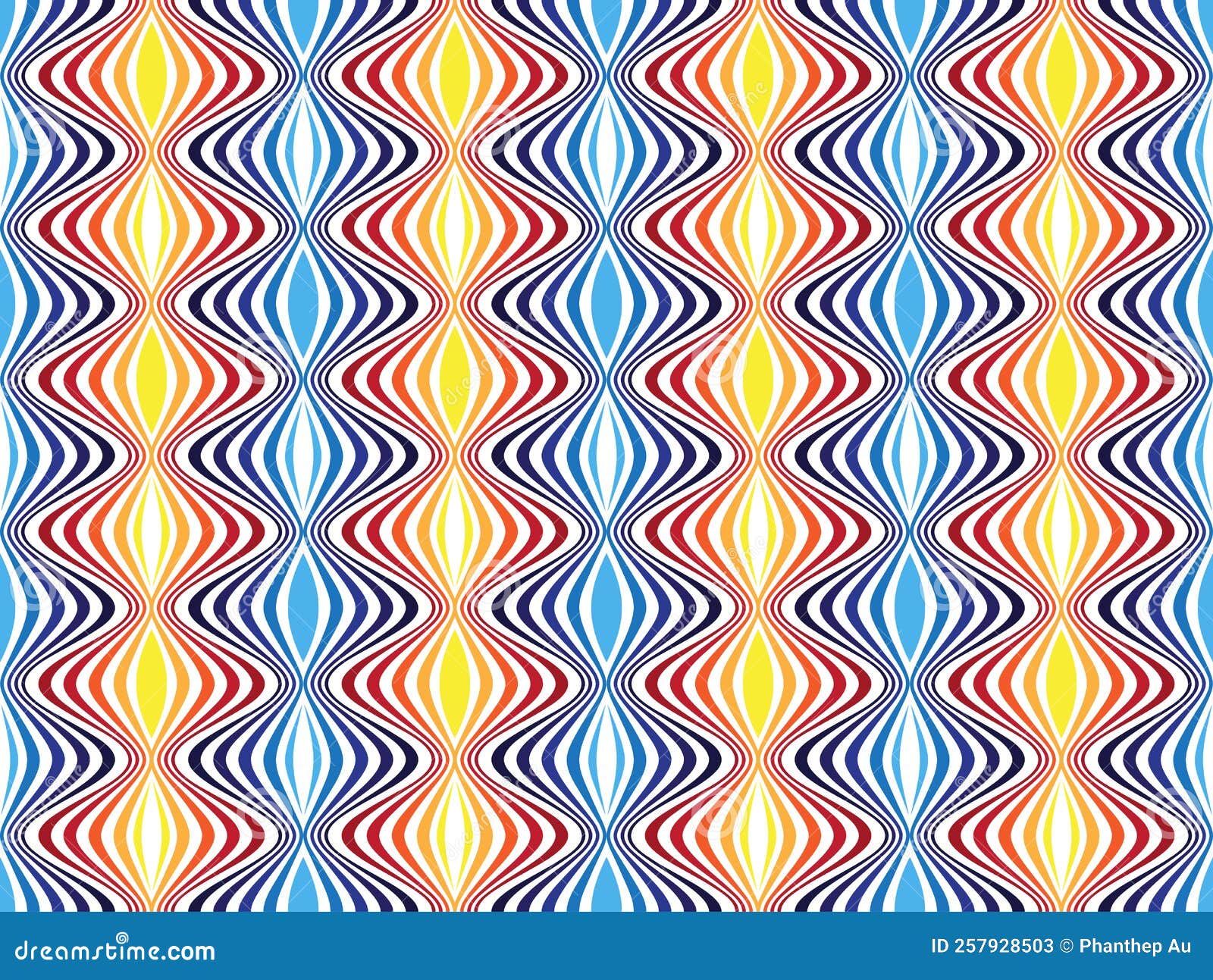 Colorful Wavy Striped Elements Seamless Pattern Stock Vector ...