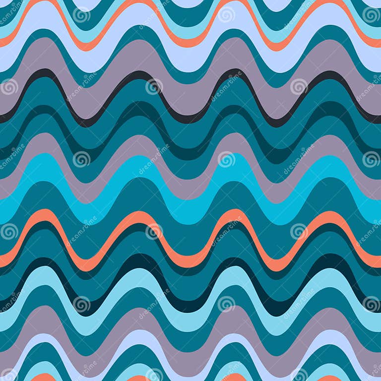 Colorful Wavy Stripes Pattern. Horizontal Curvy Lines. Illustration ...