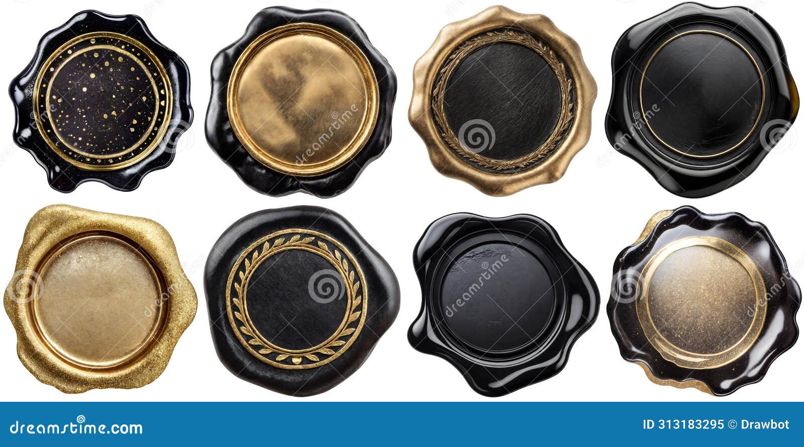 Colorful Wax Seal Isolated Over a White Background. Stock Illustration ...