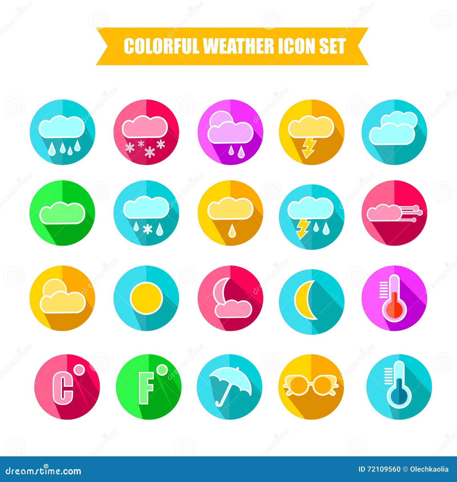 Colorful Weather Icon Set. Vector Illustration Stock Vector ...