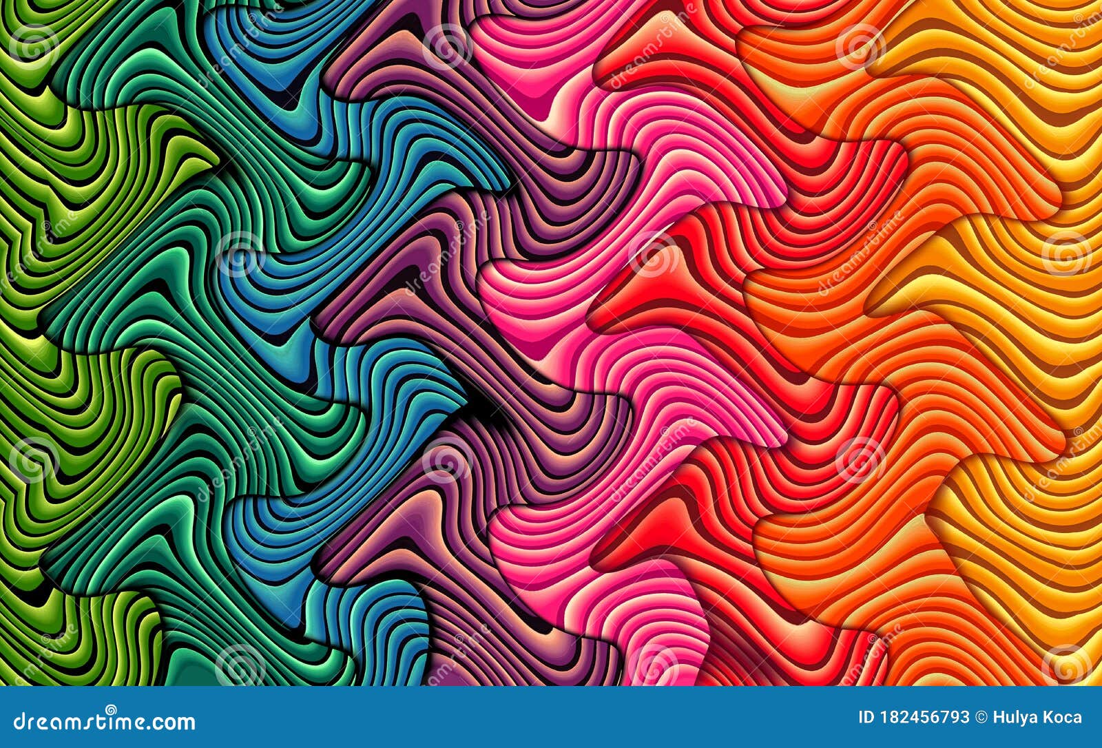 Colorful Weavy Curve Dynamic Geometric Rainbow Stripes Texture ...