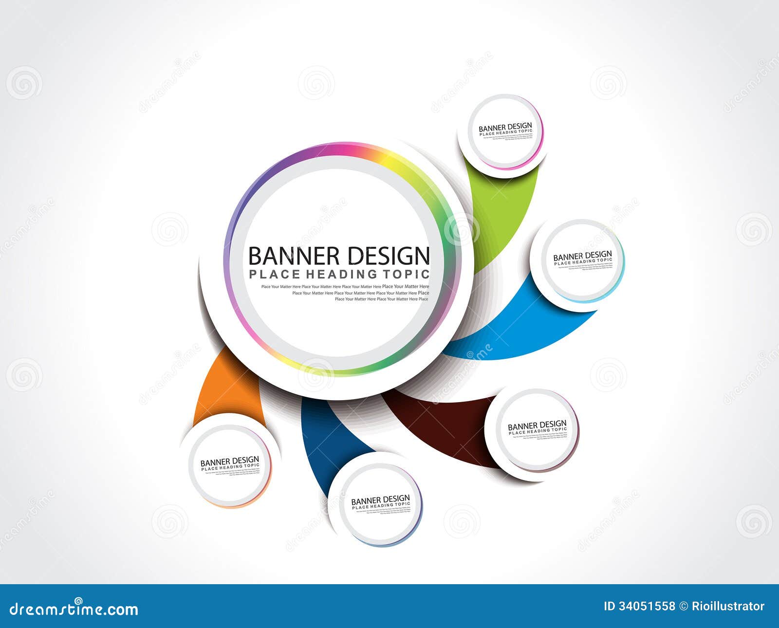 Colorful Web Banner Design stock vector. Illustration of bright - 34051558