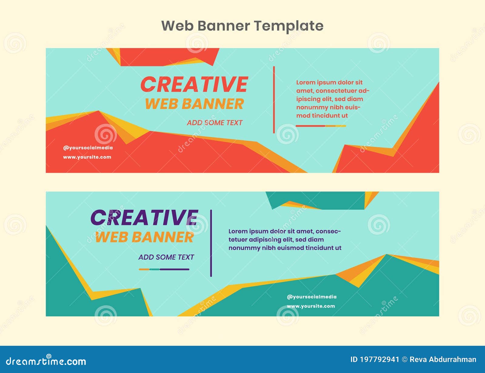 Colorful Web Banner Triangle Template Design Vector Party Stock Vector ...