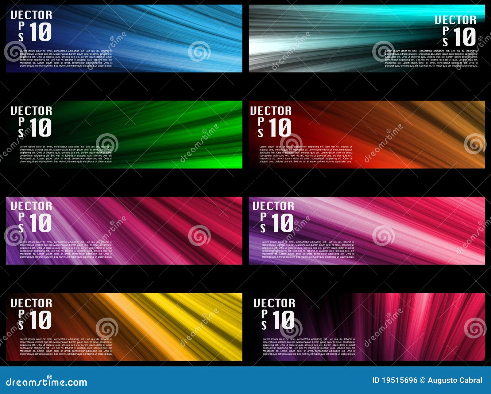 Colorful Web Banners stock vector. Illustration of glow - 19515696