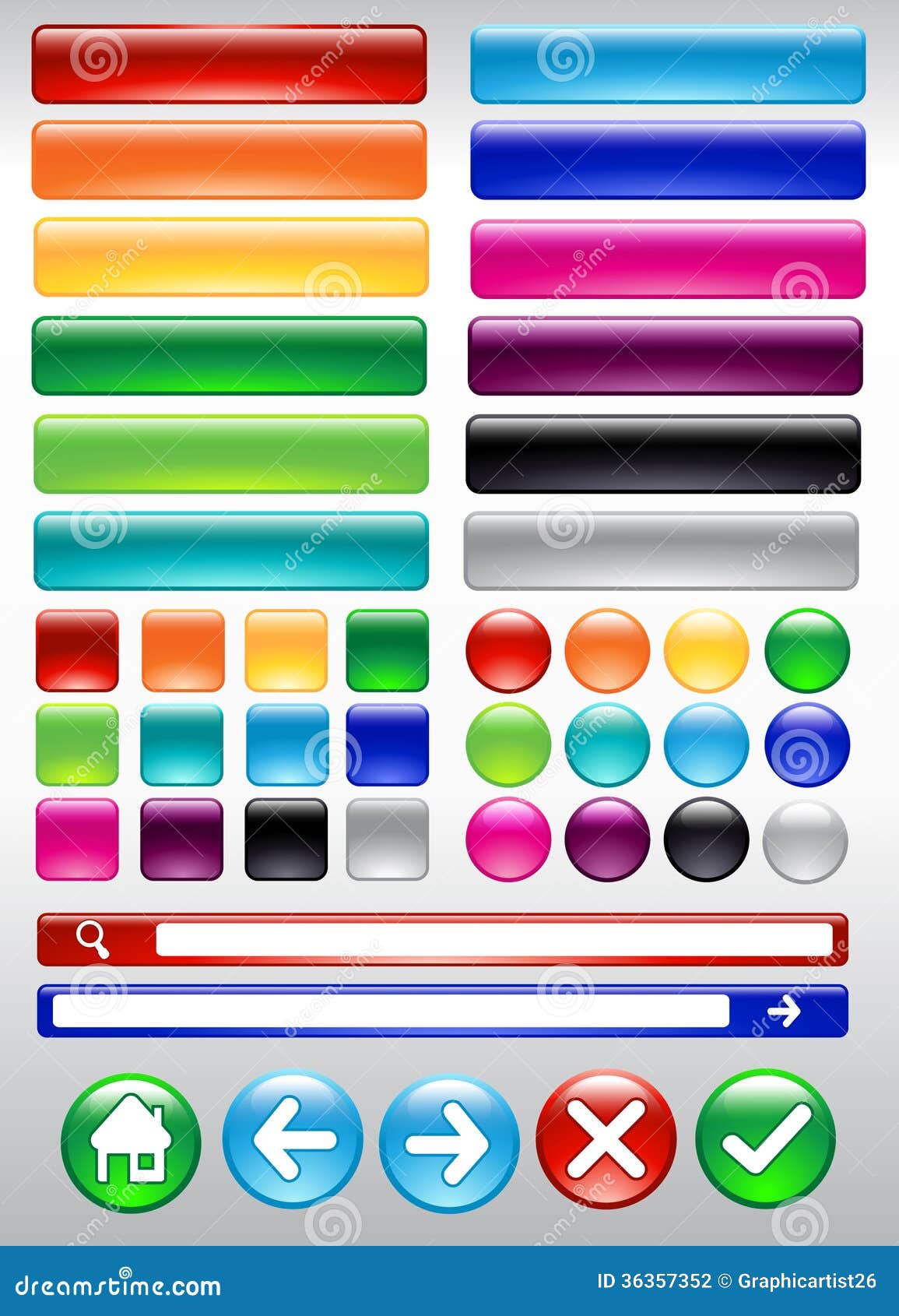 Colorful Web Button stock illustration. Illustration of multi - 36357352
