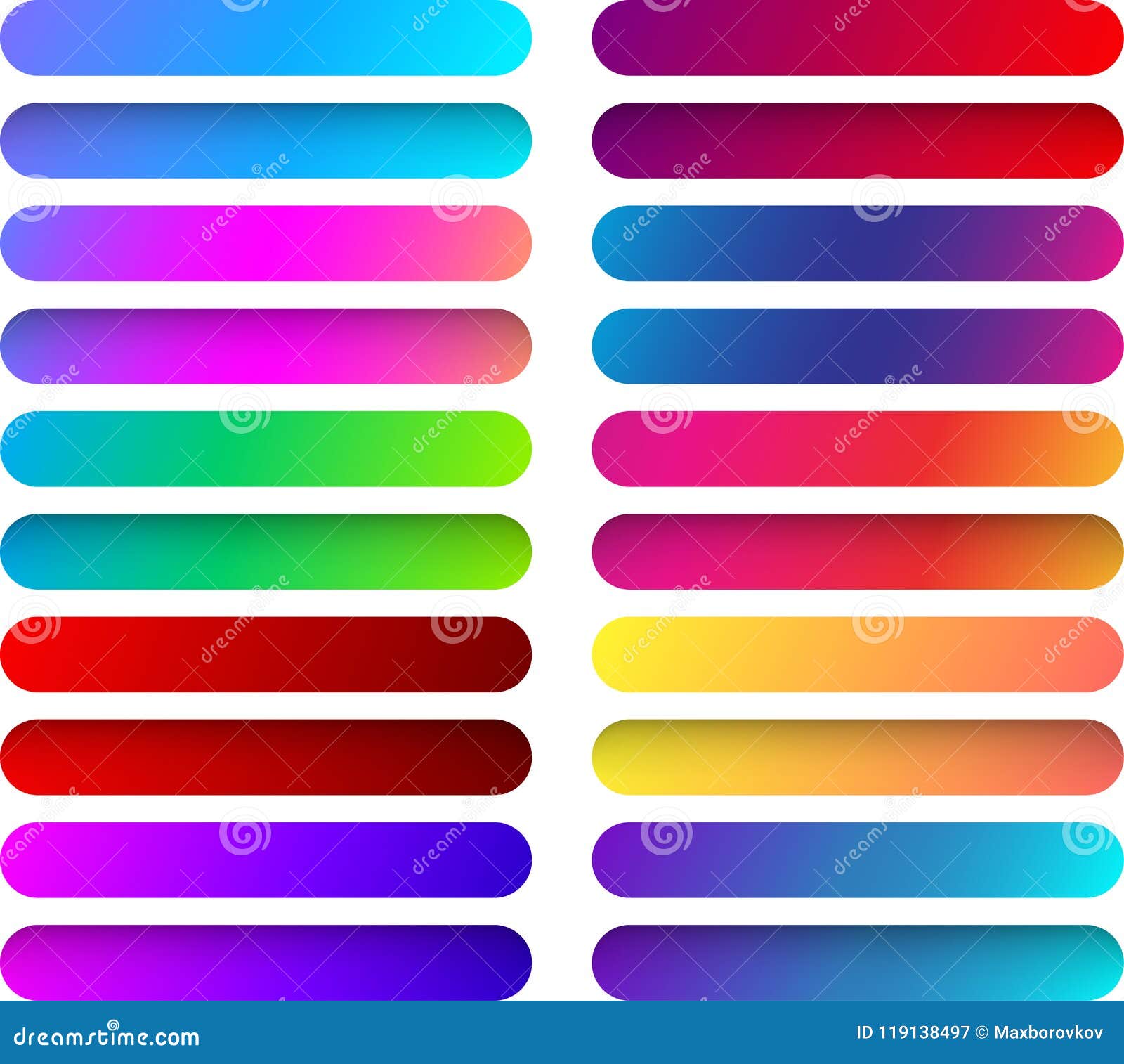 Colorful Web Button Templates Isolated on White. Stock Vector ...