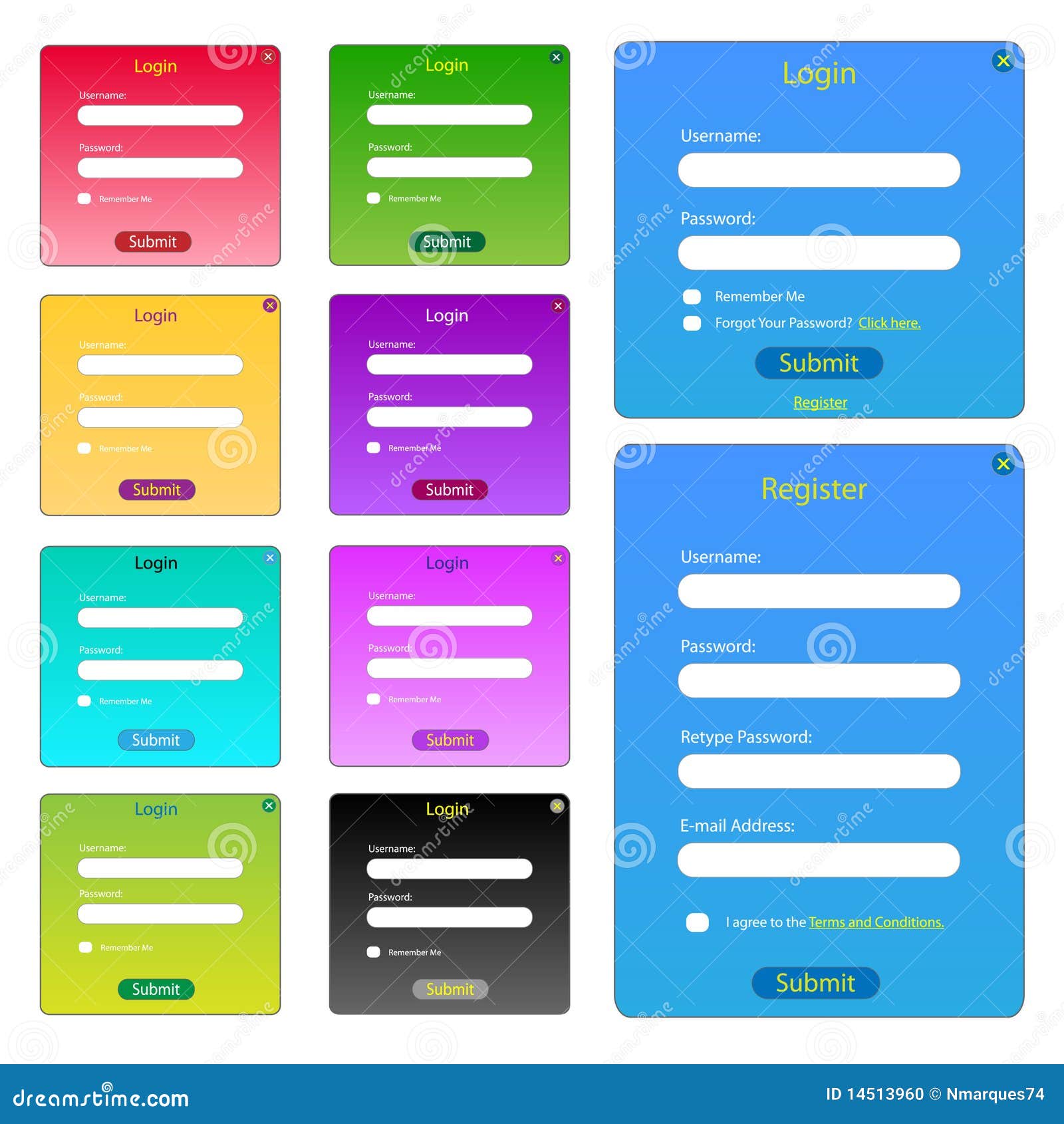 Colorful Web Forms stock vector. Illustration of icon - 14513960