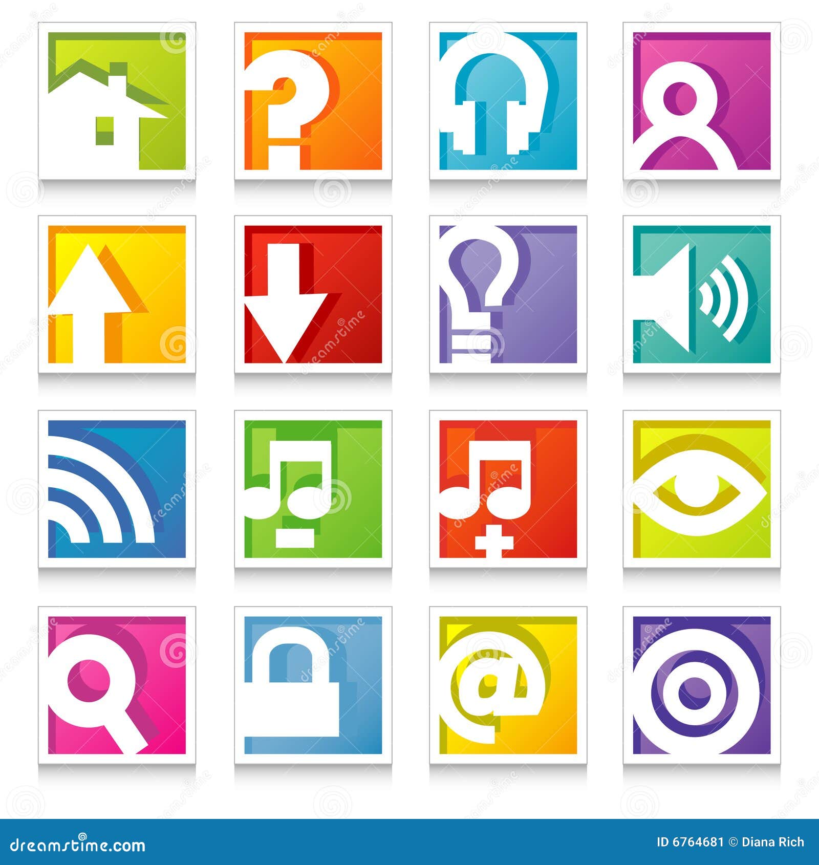 Colorful Web Icon Set stock vector. Illustration of bulls - 6764681