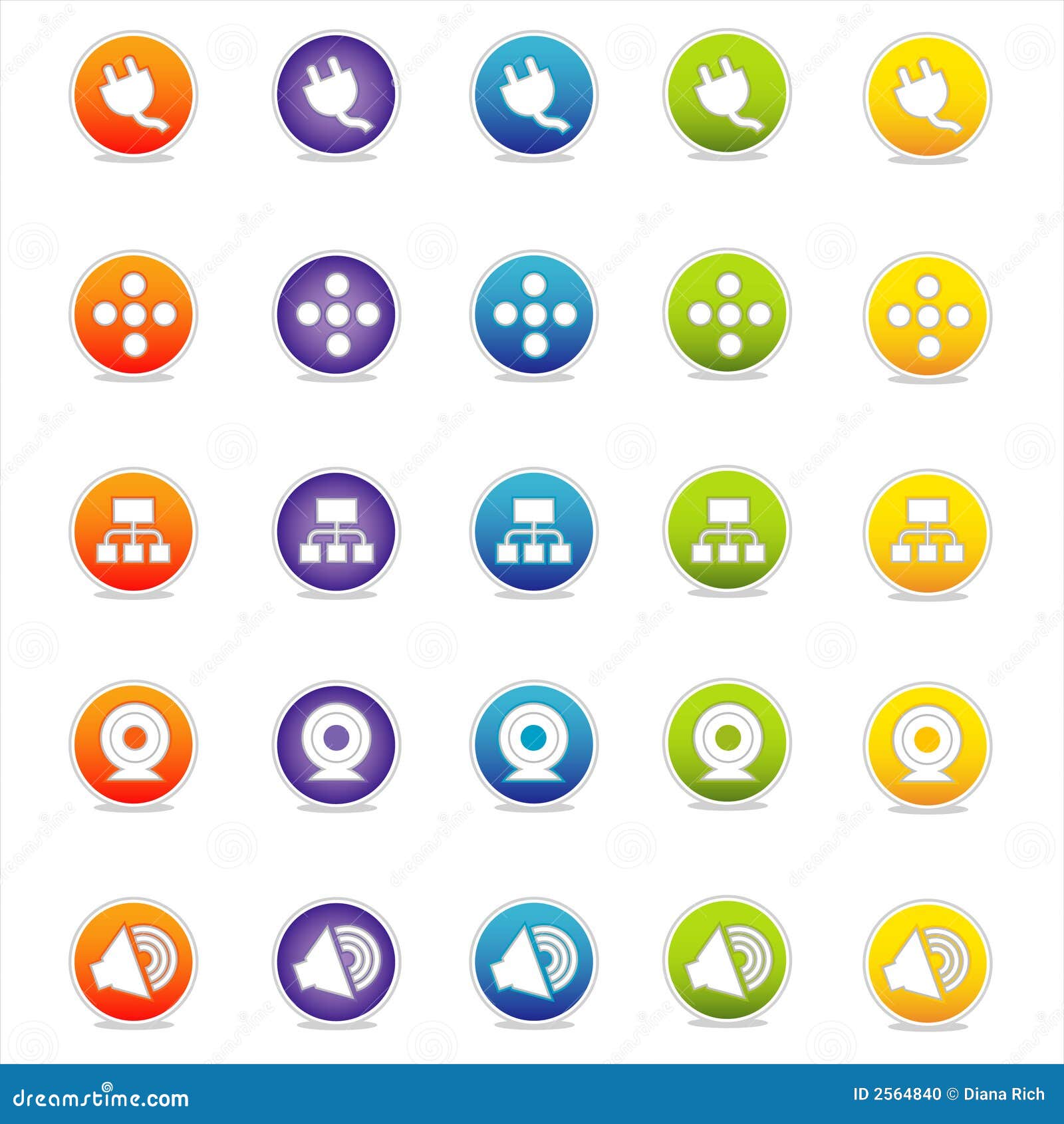 Colorful Web Icons 4 (Vector) Stock Vector - Illustration of blue ...