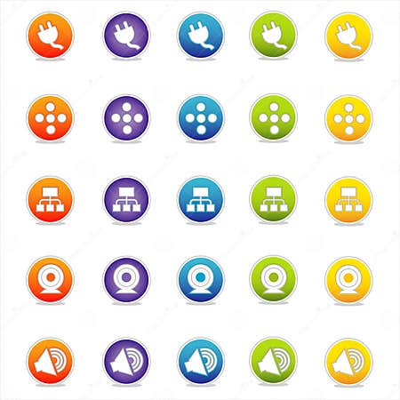 Colorful Web Icons 4 (Vector) Stock Vector - Illustration of blue ...