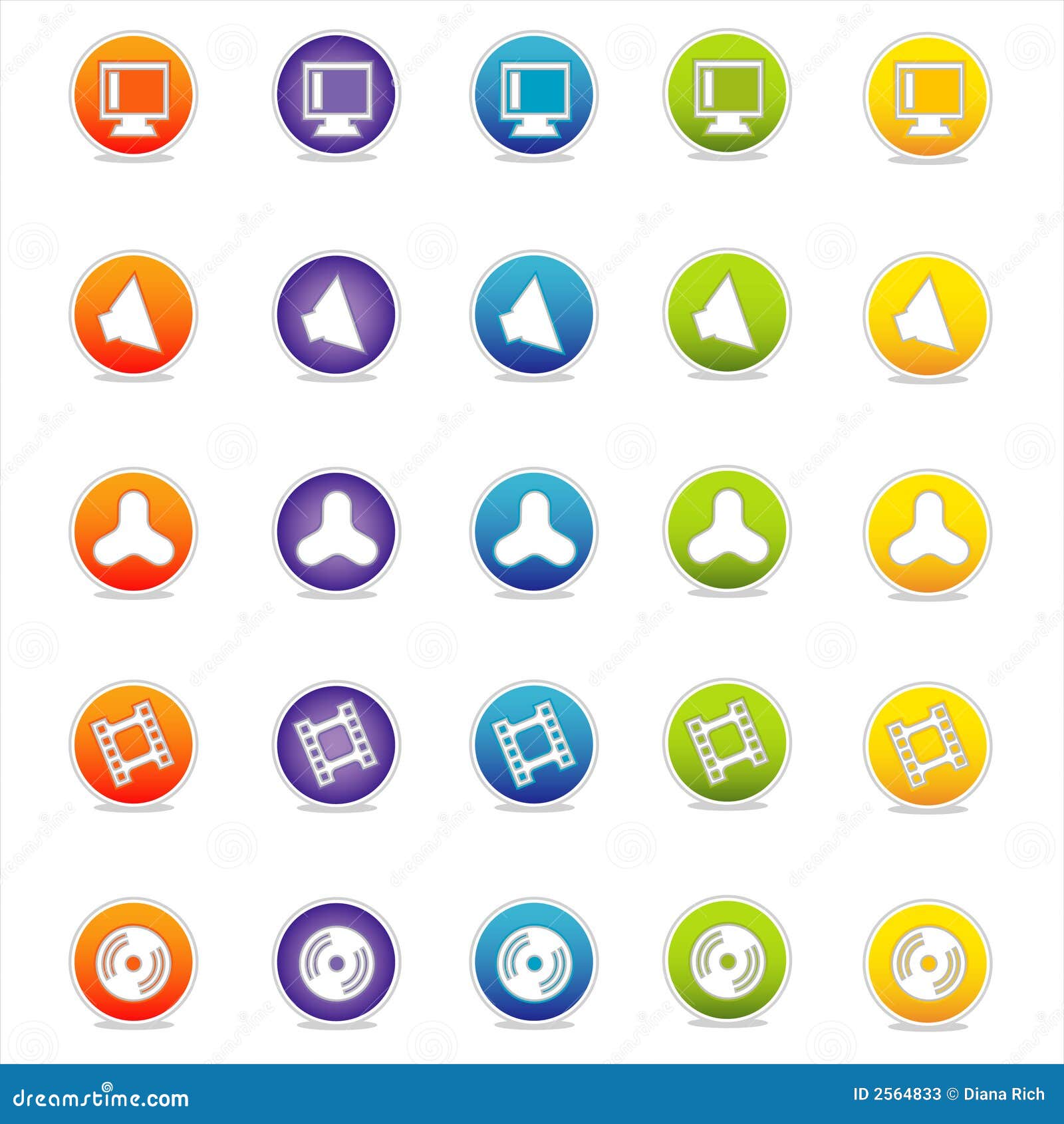 Colorful Web Icons 6 (Vector) Stock Vector - Illustration of cartoon ...