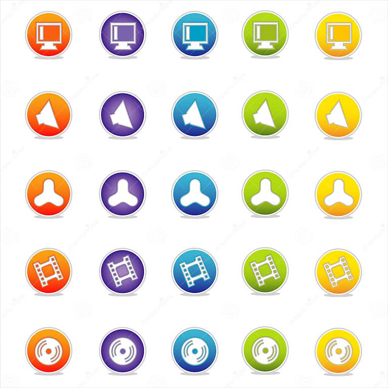 Colorful Web Icons 6 (Vector) Stock Vector - Illustration of cartoon ...