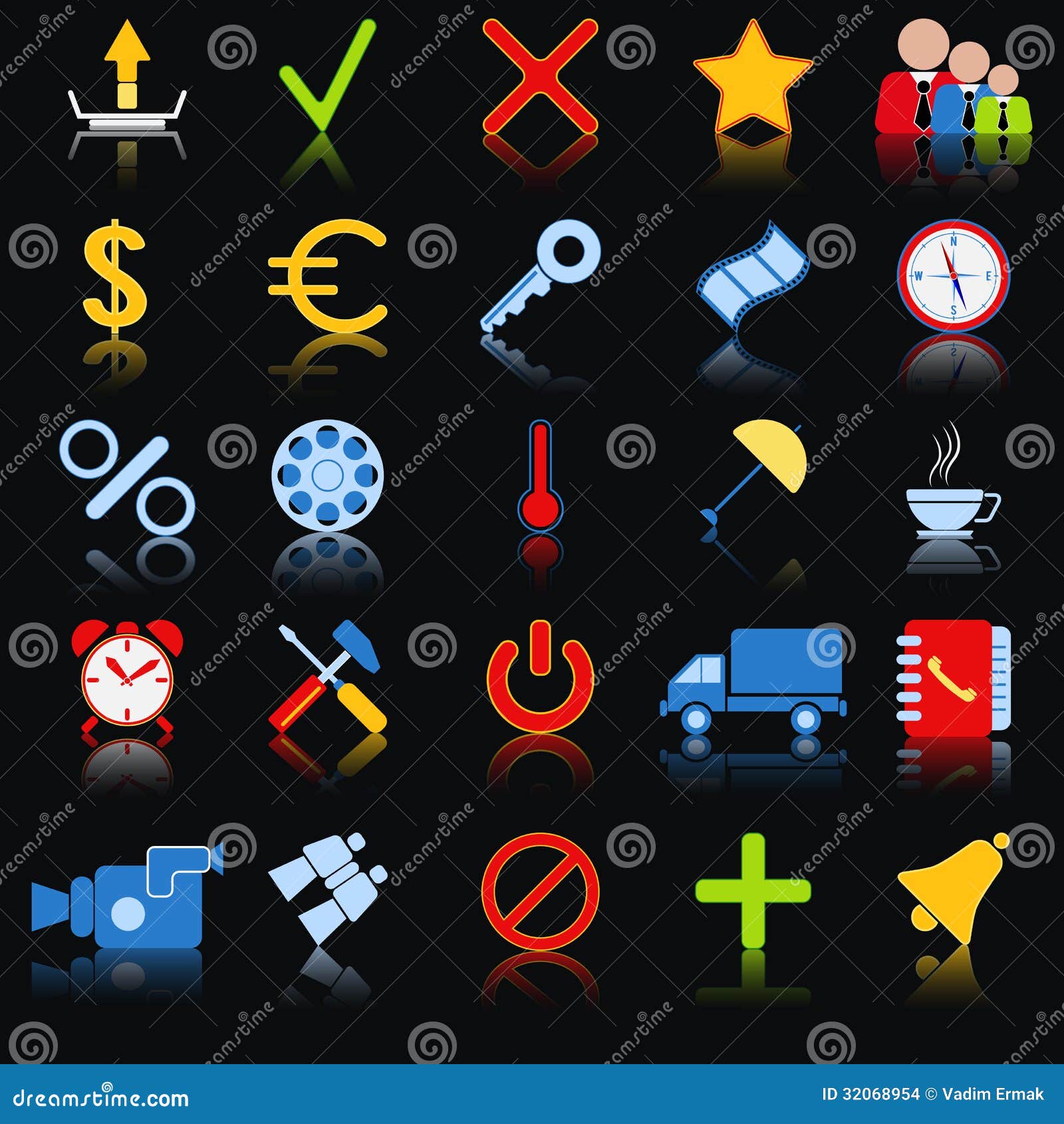 Colorful web icons stock vector. Illustration of concept - 32068954